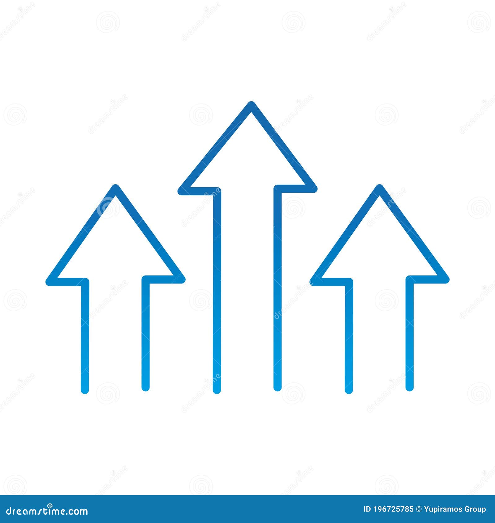 Arrows Up Direction Guide, Gradient Blue Line Icon Stock Vector ...