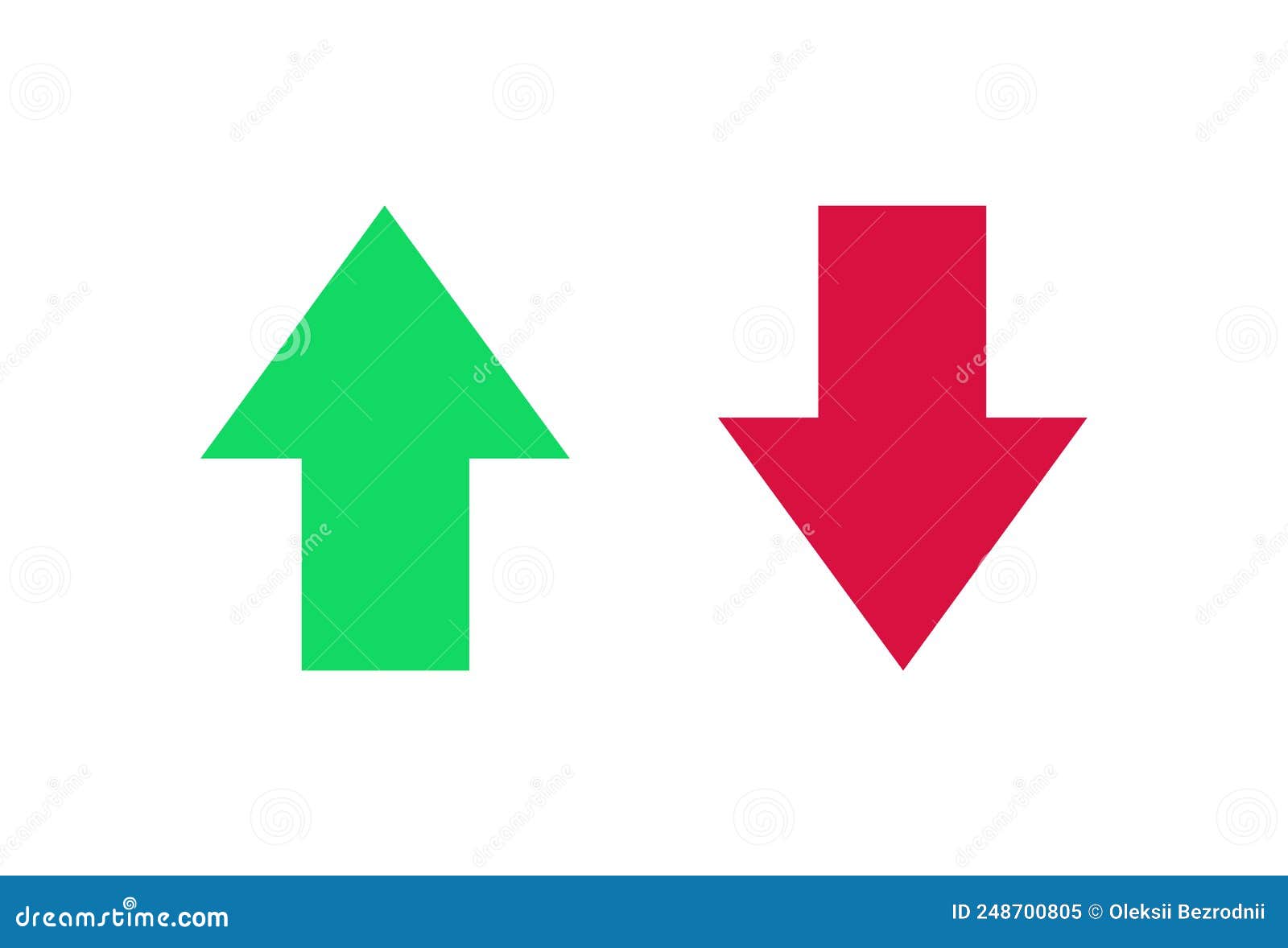 Arrows Up And Down Red Arrow Pointer Green Indicating Direction Stock