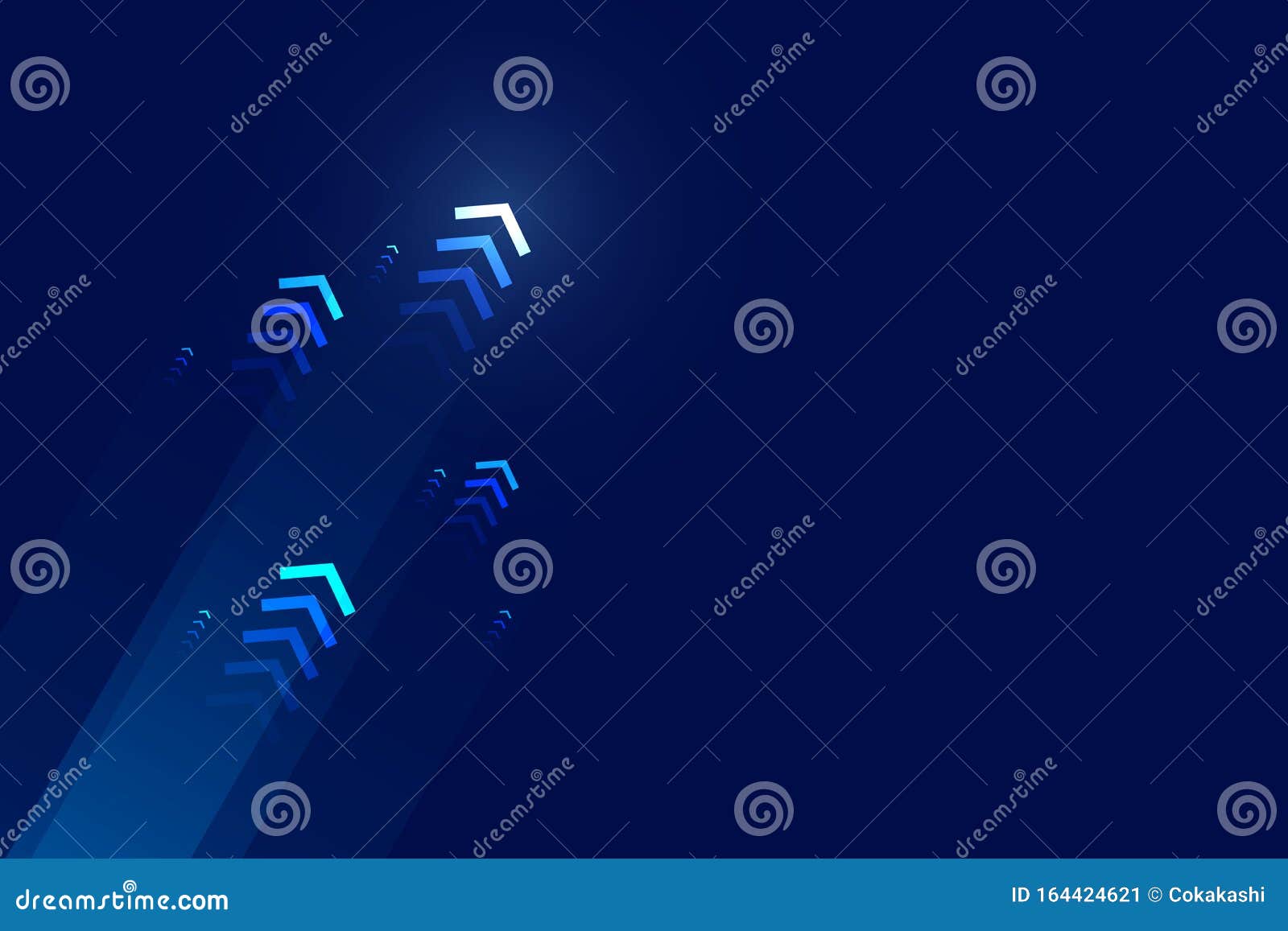 Arrows Up with Speed Line on Blue Background, Copy Space Composition ...