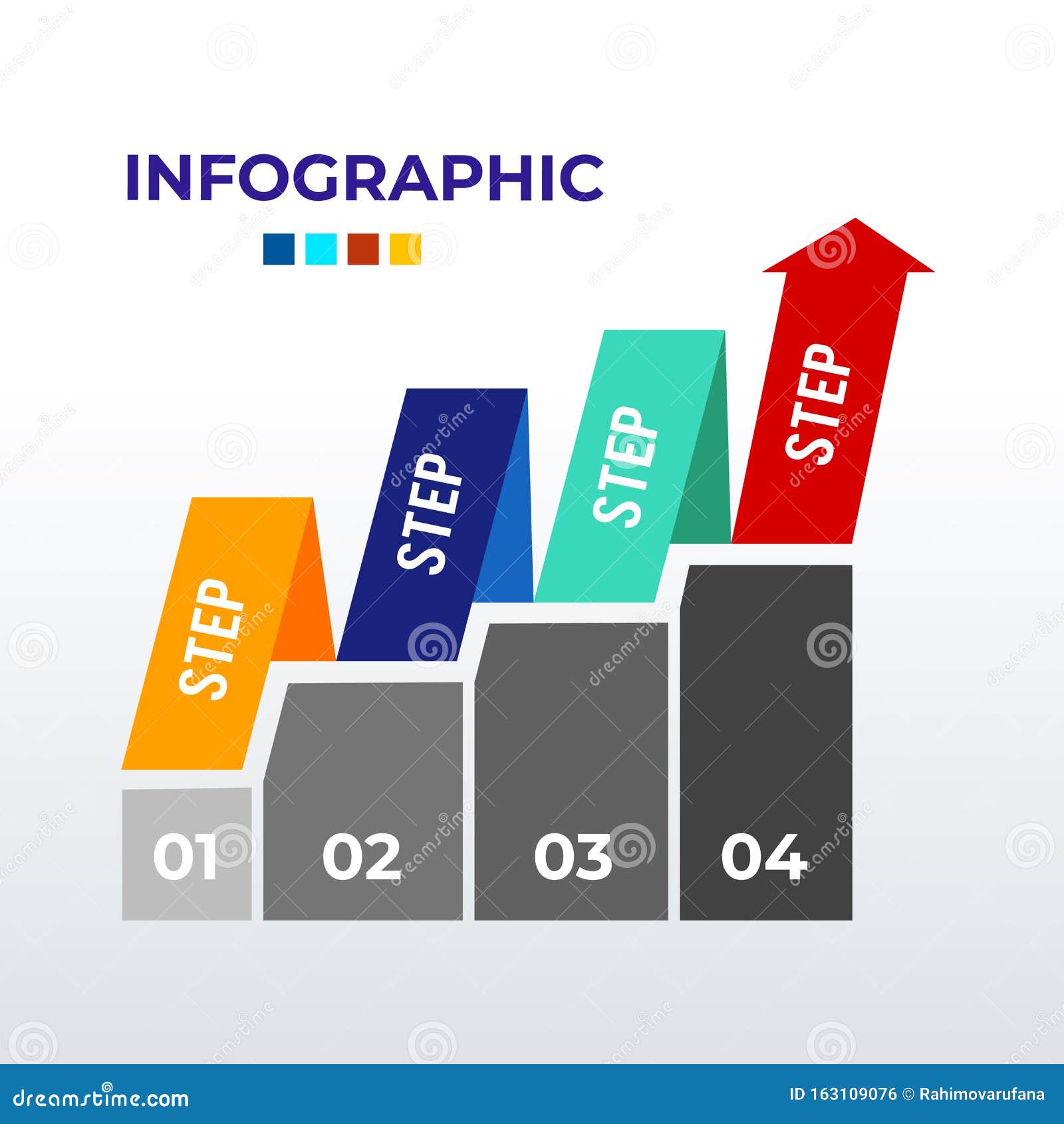Arrows Up Statistical Infographic Template Design. Business Concept ...