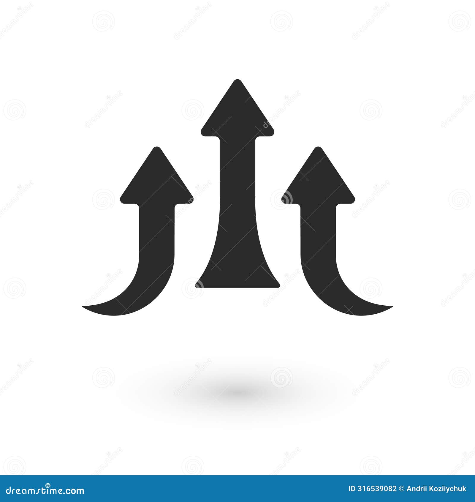 Black Three Arrows Vector Icon. Arrows Up Vector. Arrows Forward ...