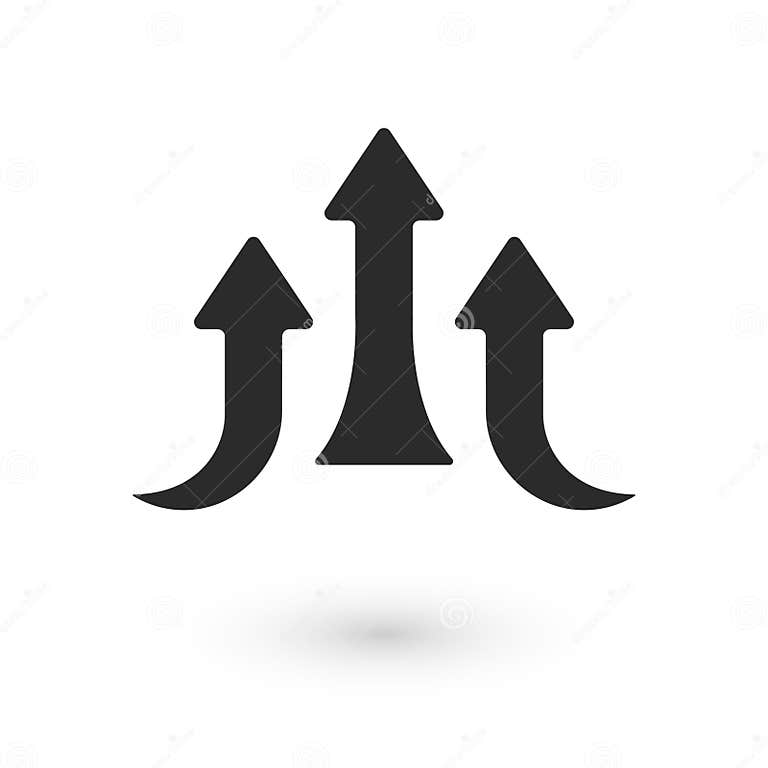 Black Three Arrows Vector Icon. Arrows Up Vector. Arrows Forward ...
