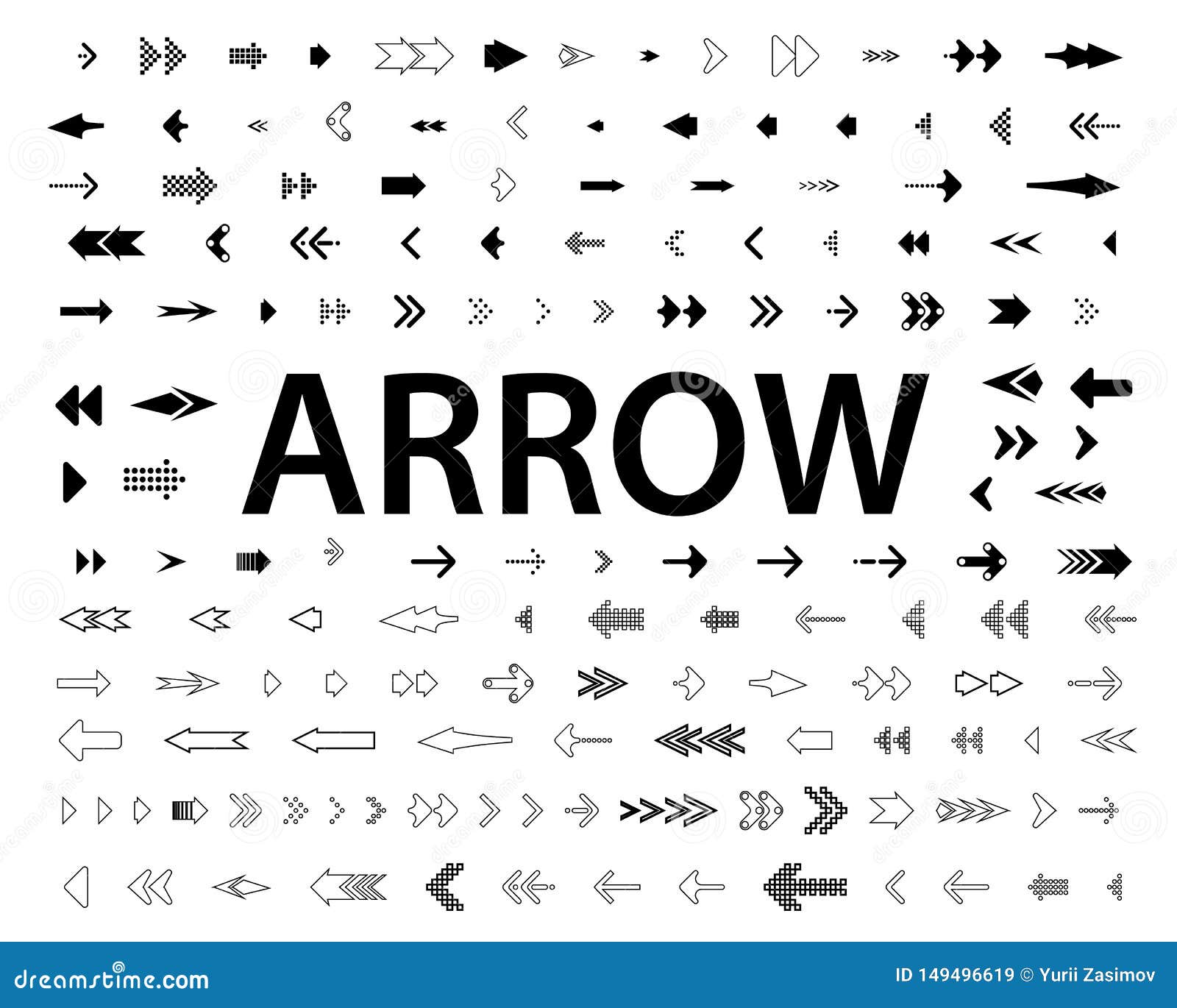 Arrows Vector Collection with Elegant Style and Black Color. Arrow ...