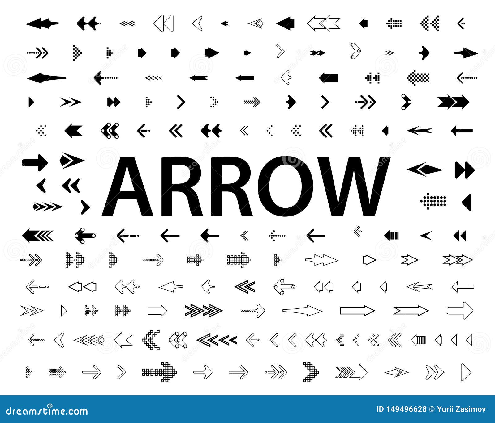 Arrows Vector Collection with Elegant Style and Black Color. Arrow ...