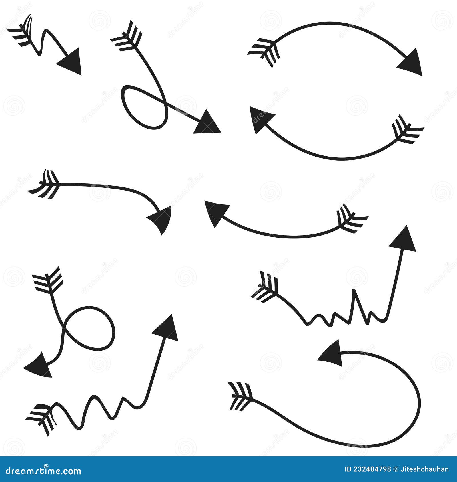 Arrows Vector Graphic Element Stock Vector - Illustration of outline ...