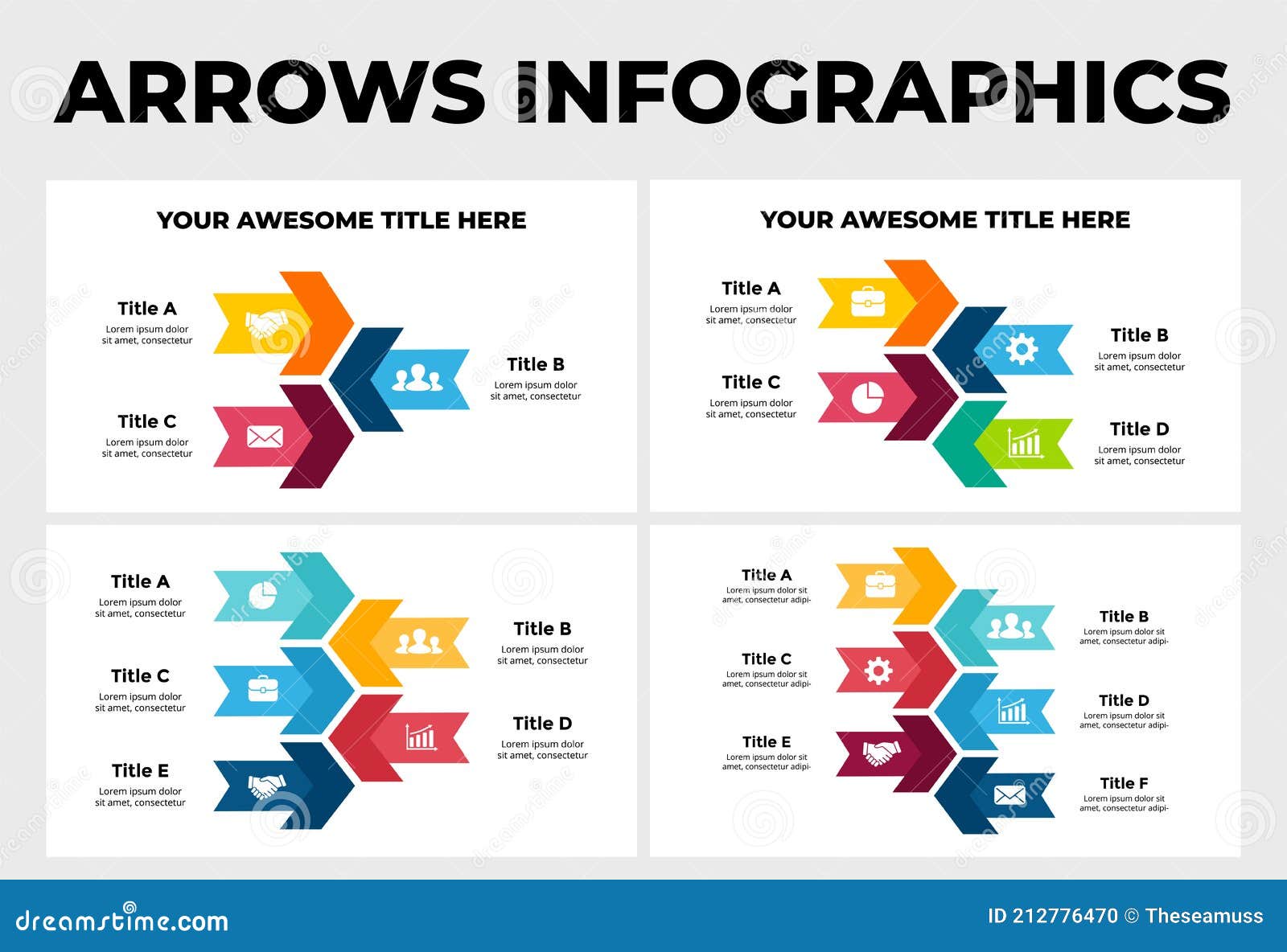 Arrows Vector Infographic. Presentation Slide Template. Chart Diagram ...