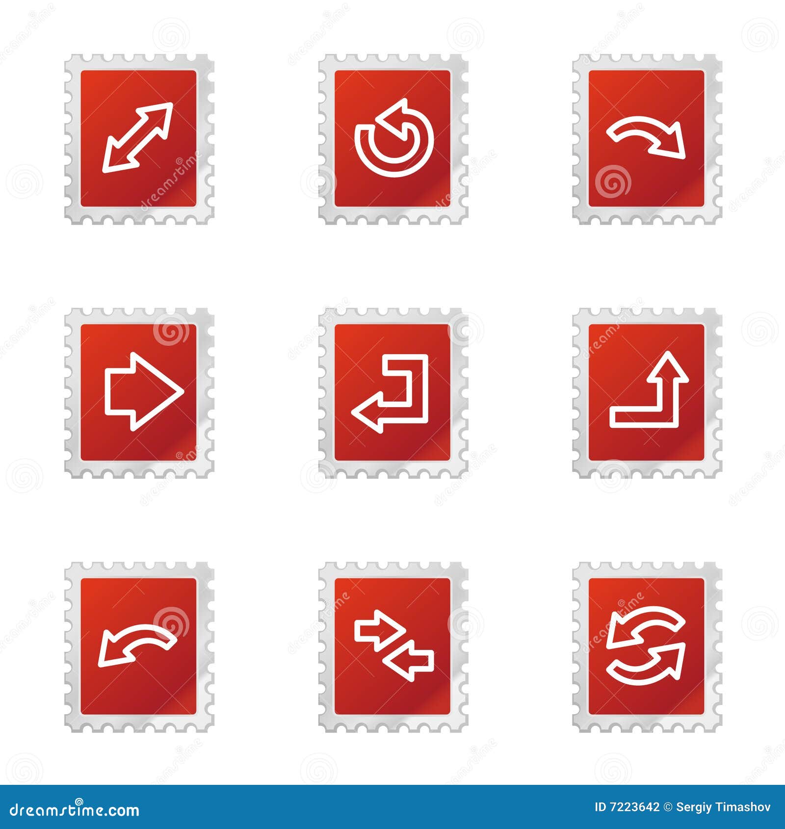 Arrows Web Icons, Red Stamp Stock Vector - Illustration of outline ...