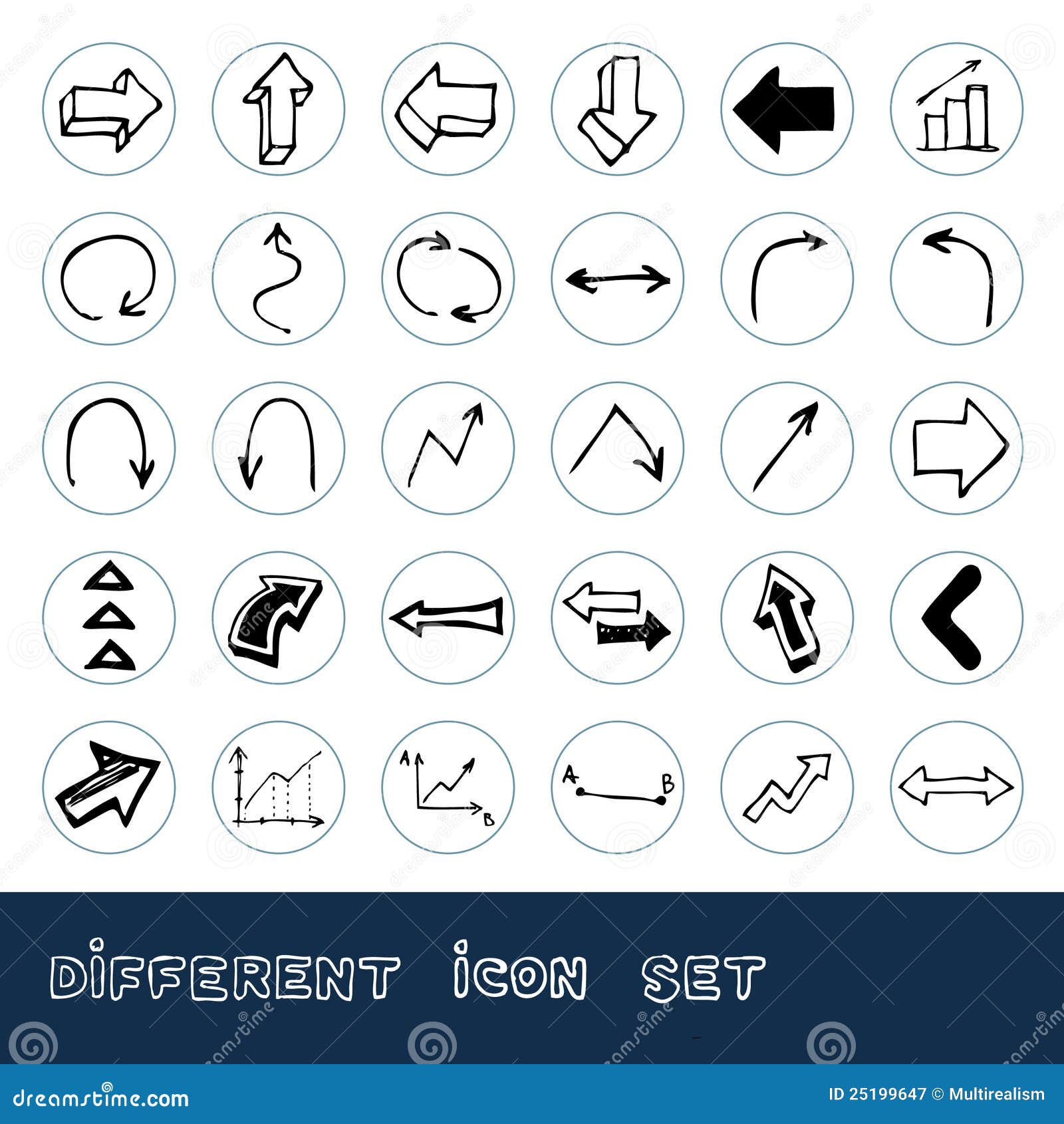 Arrows web icons set stock vector. Illustration of element - 25199647