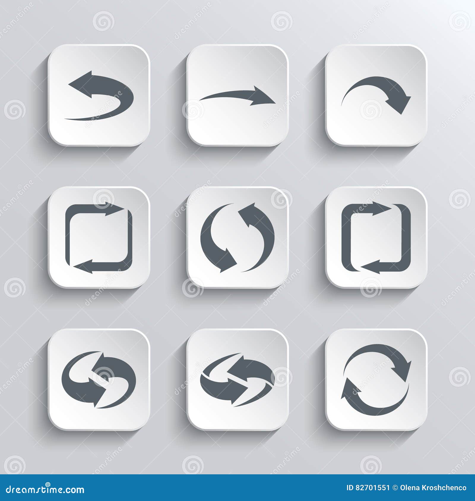 Arrows Web Icons Set stock vector. Illustration of element - 82701551