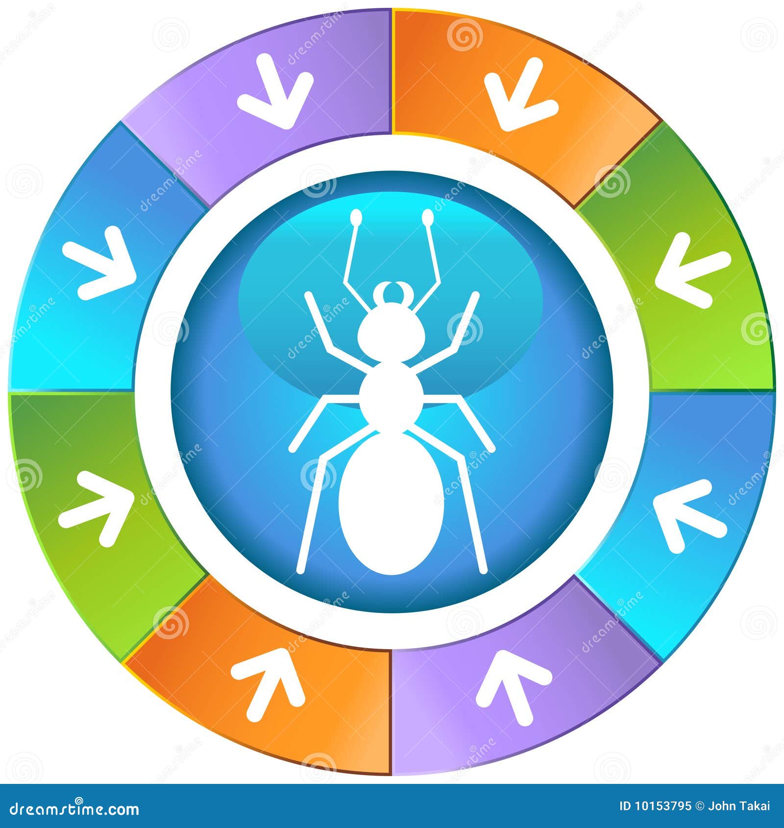 Arrows with Wheel - Ant stock vector. Illustration of internet - 10153795