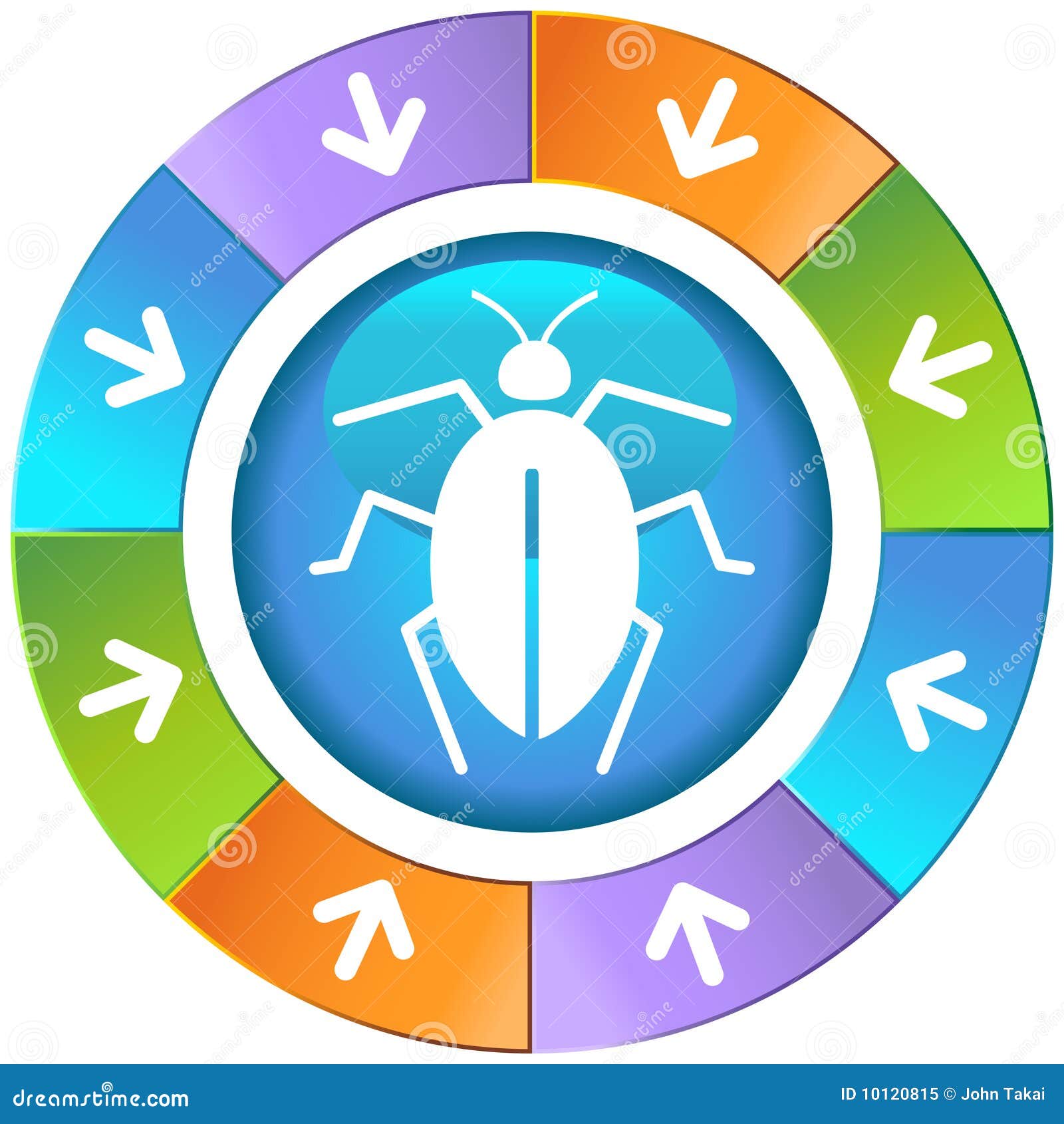 Arrows with Wheel - Bug stock vector. Illustration of design - 10120815