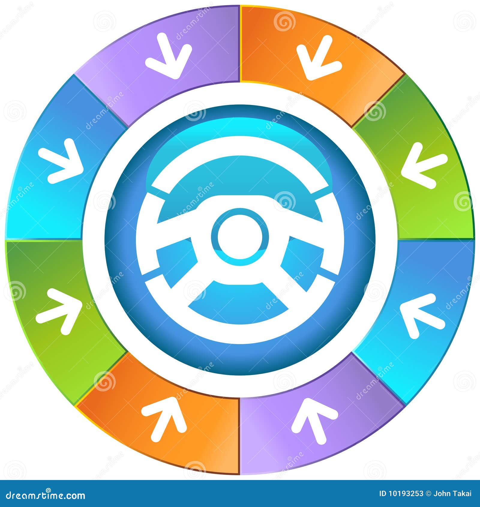 Arrows with Wheel - Steering Wheel Stock Vector - Illustration of ...