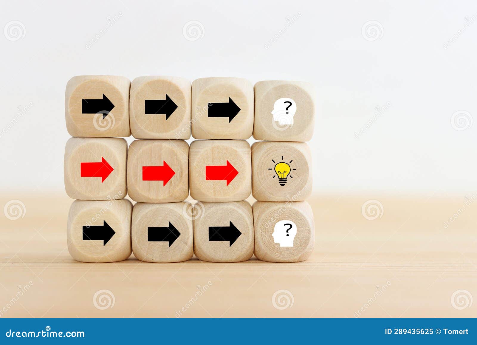 Arrows on Wooden Blocks, Idea of Thinking Differently, Setting Goals ...