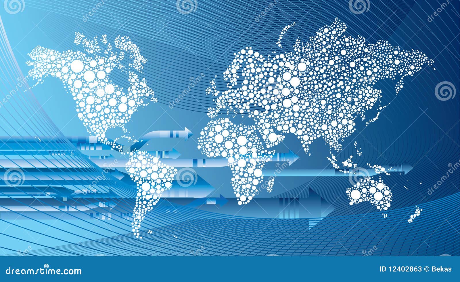 Arrows and world map stock vector. Illustration of russia - 12402863