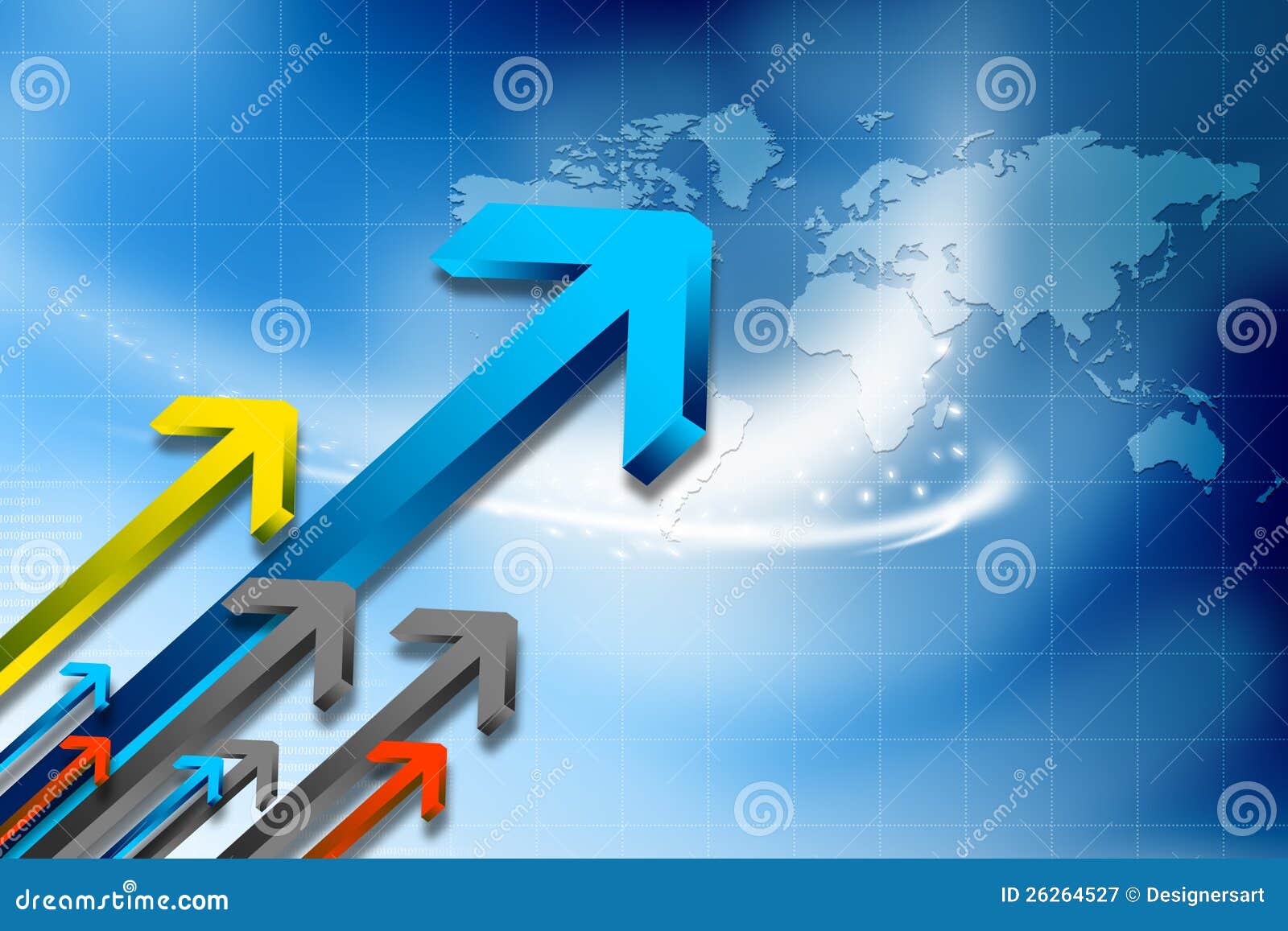 Arrows and world map stock illustration. Illustration of ball - 26264527