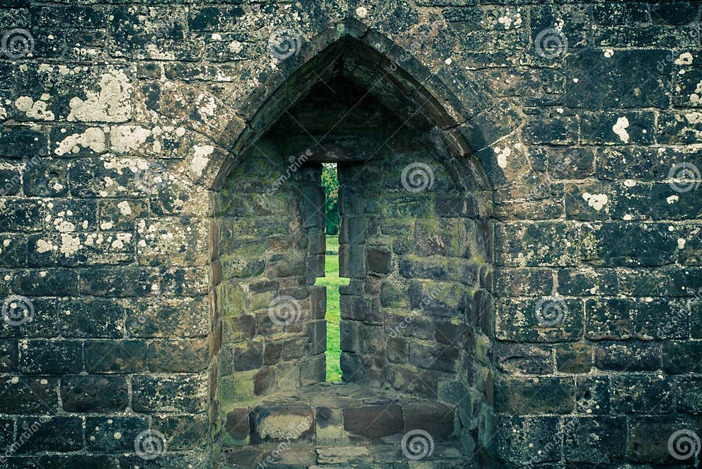 Arrowslit in Castle stock photo. Image of exterior, material - 46340116