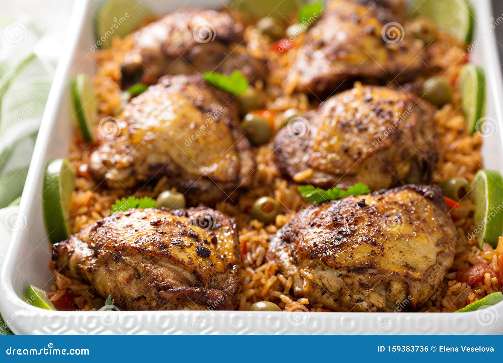 Arroz Con Pollo Colombiano Colombian Style Rice With Chicken Meat Stock ...