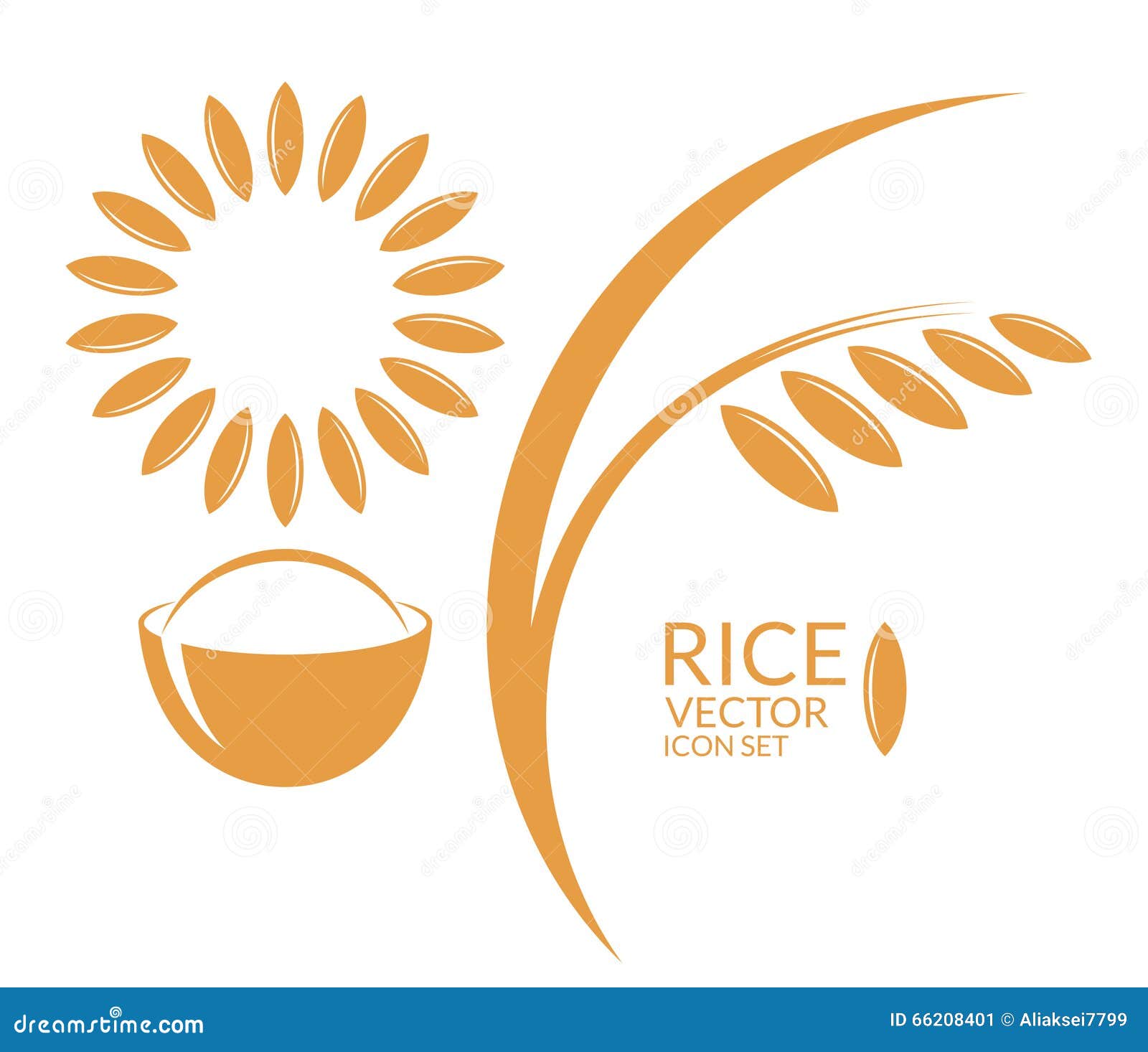 Arroz conjunto ilustración del vector. Ilustración de extracto - 66208401