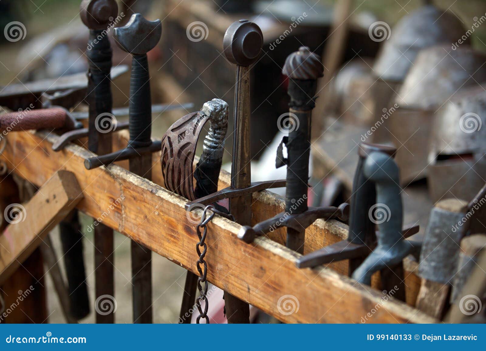 Arsenal of medieval swords stock image. Image of historical - 99140133