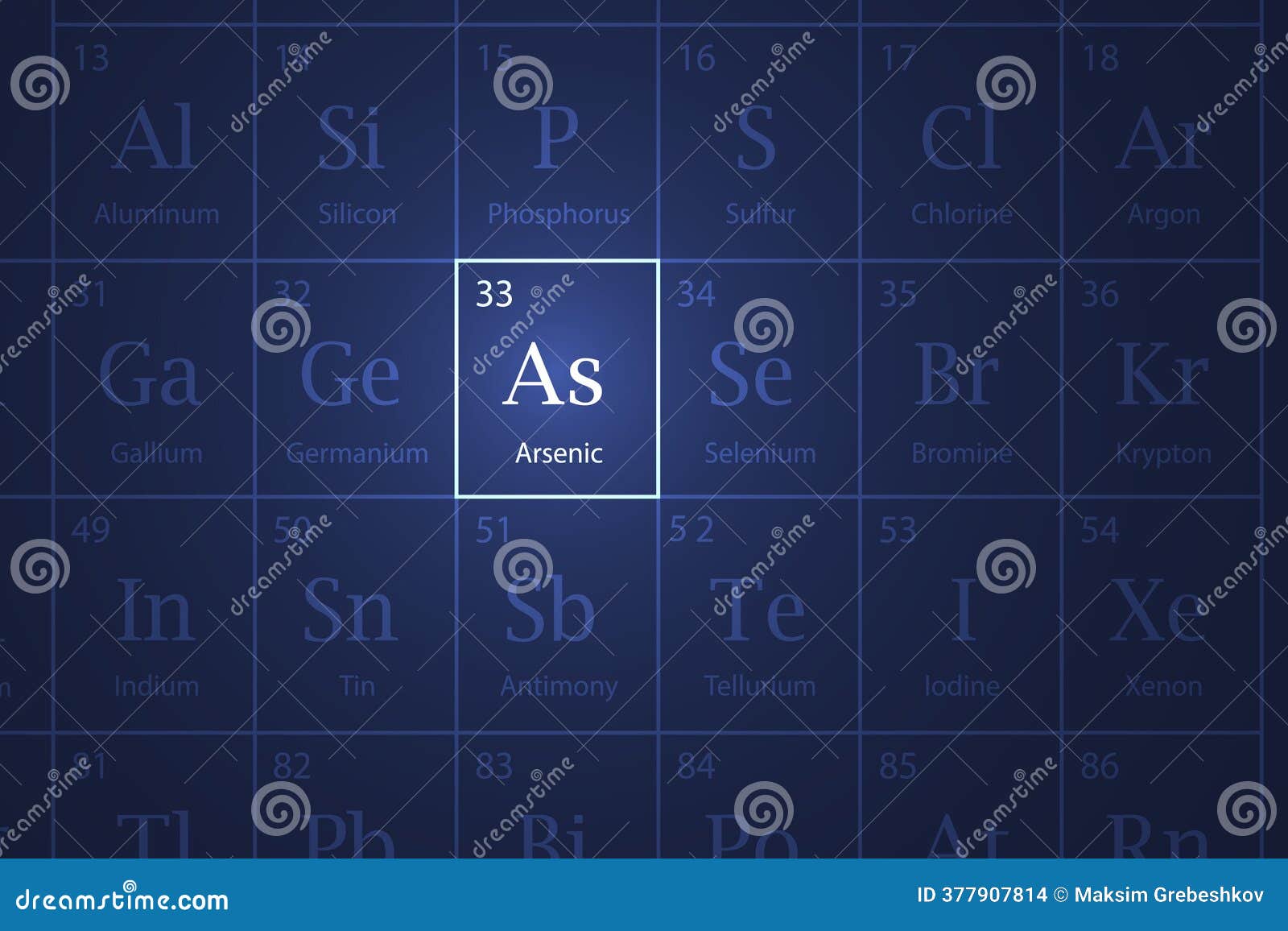 Arsenic Periodic Table Elements Info Card (Layered Vector Illustration ...