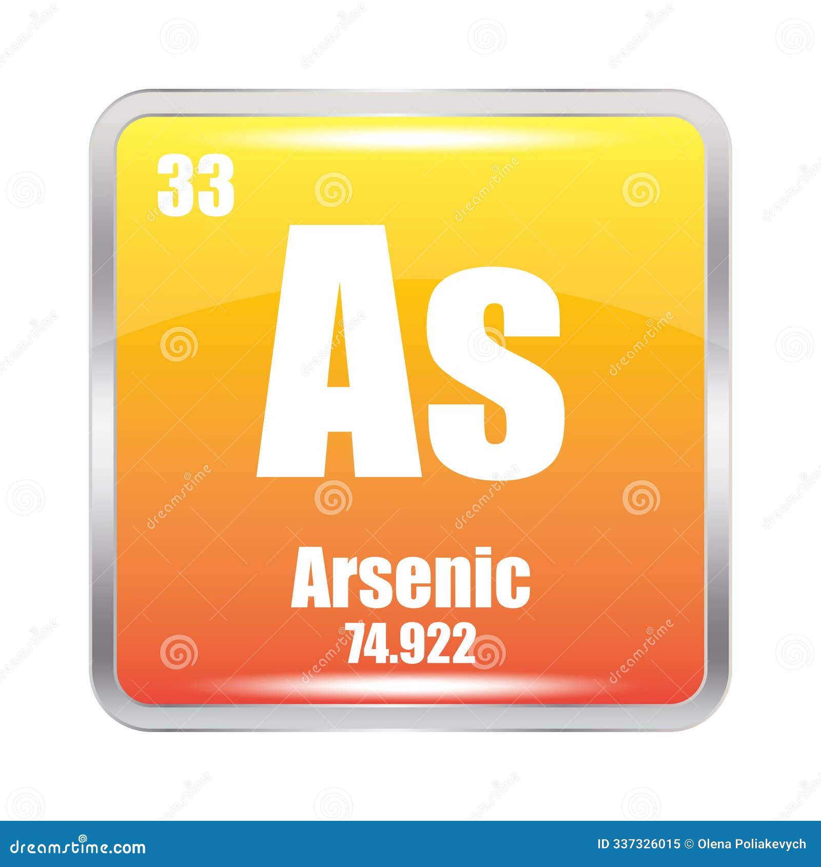 Arsenic Element Symbol. As Abbreviation. Atomic Number 33. Atomic Mass ...