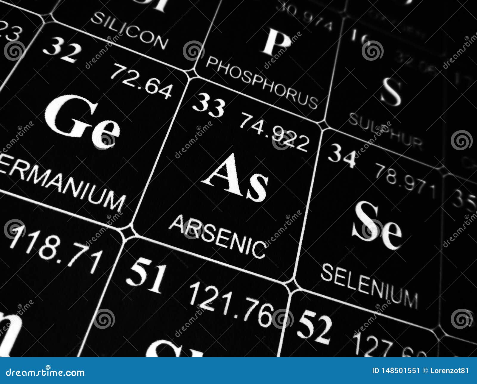 Arsenic on the Periodic Table of the Elements Stock Image - Image of ...