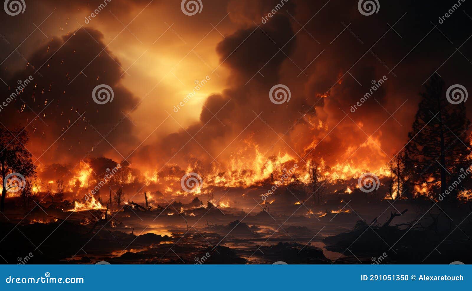 Arson in the Forest, Forest on Fire, Expansion of Fire Territory Stock ...