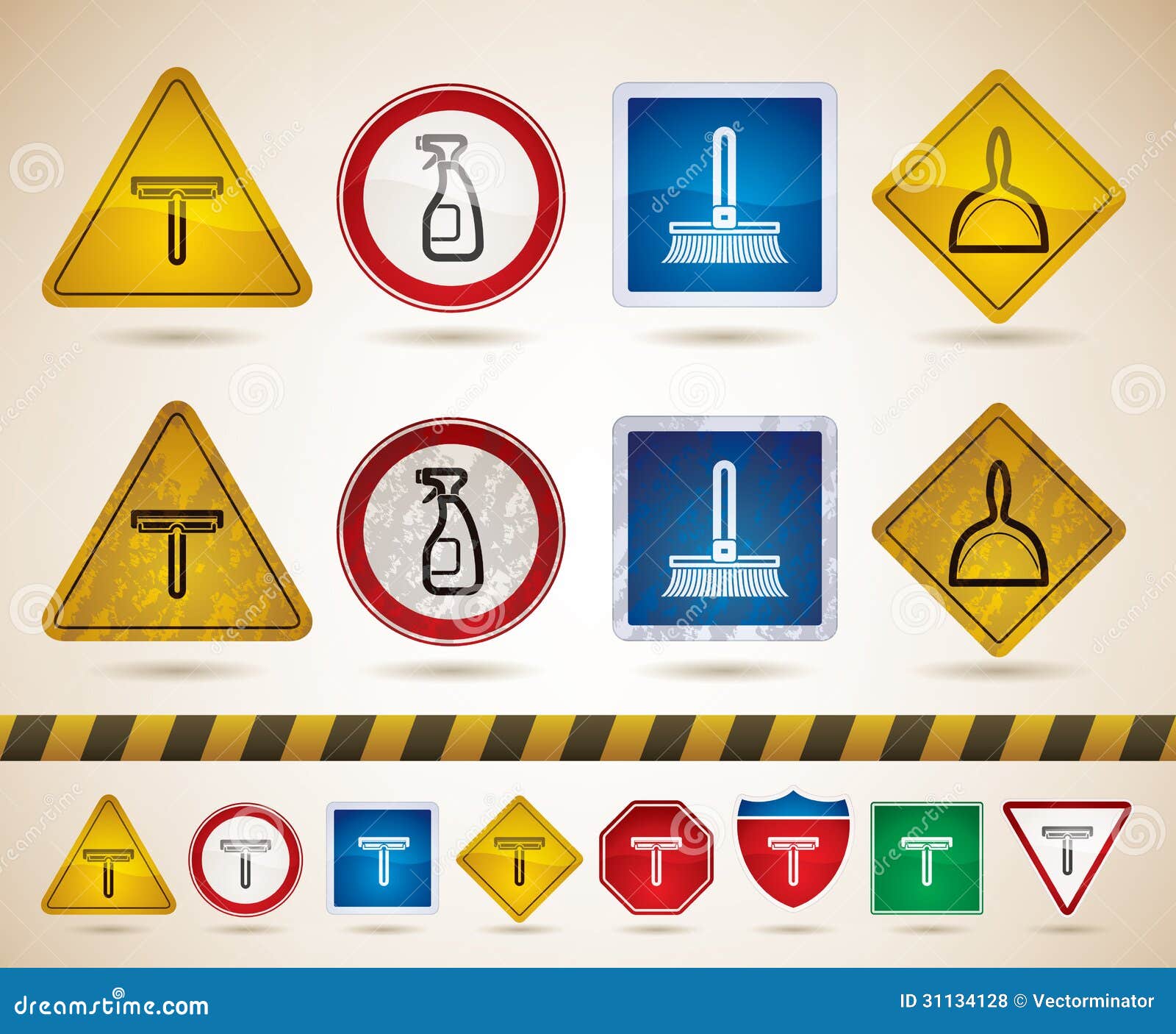 Artículos de la limpieza stock de ilustración. Ilustración de escoba ...