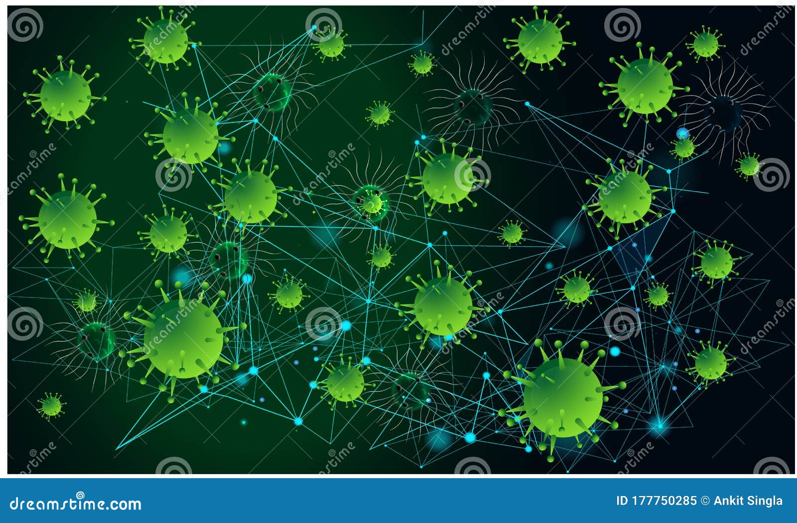 Different Types Of Natural Virus On Digital Background Stock Vector ...