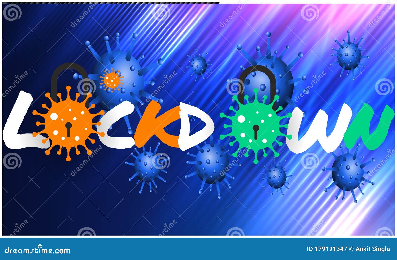 Three Color Lock Down on Abstract Background Stock Vector ...
