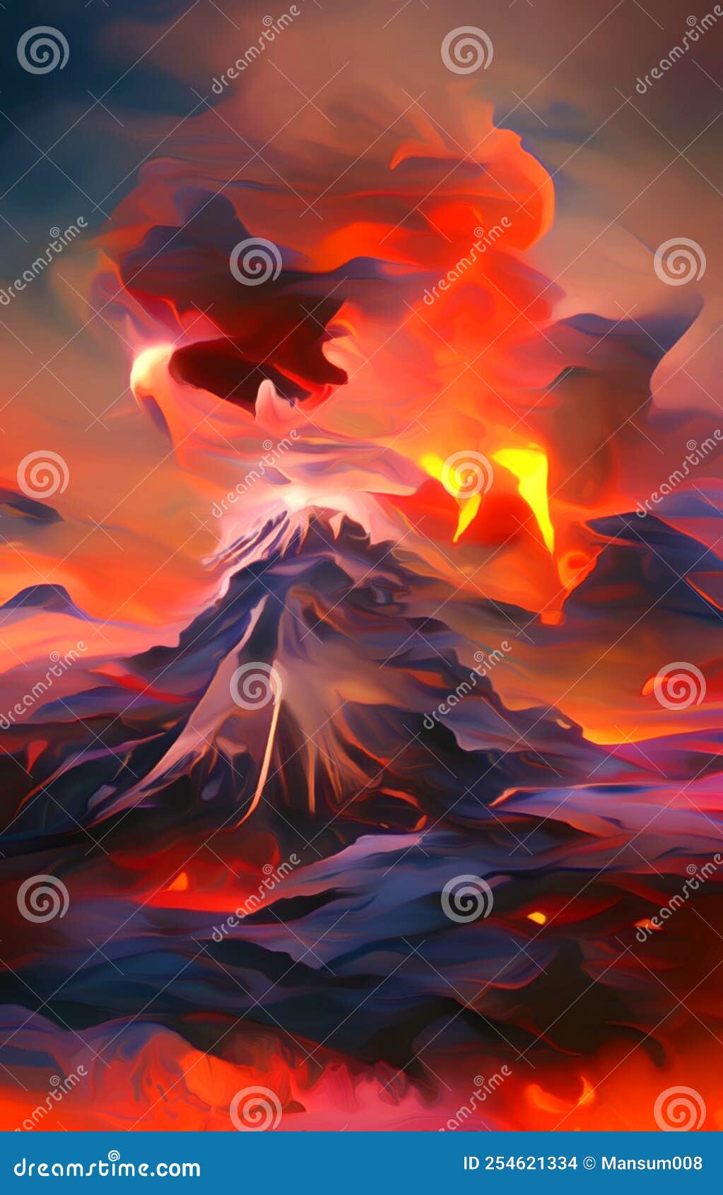 Abstract Background with Fire and Smoke Stock Illustration ...