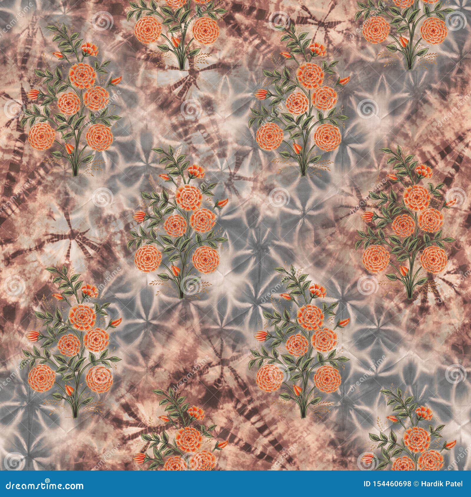 Abstract Batik Tie-dye Textile Pattern - Illustration Stock ...