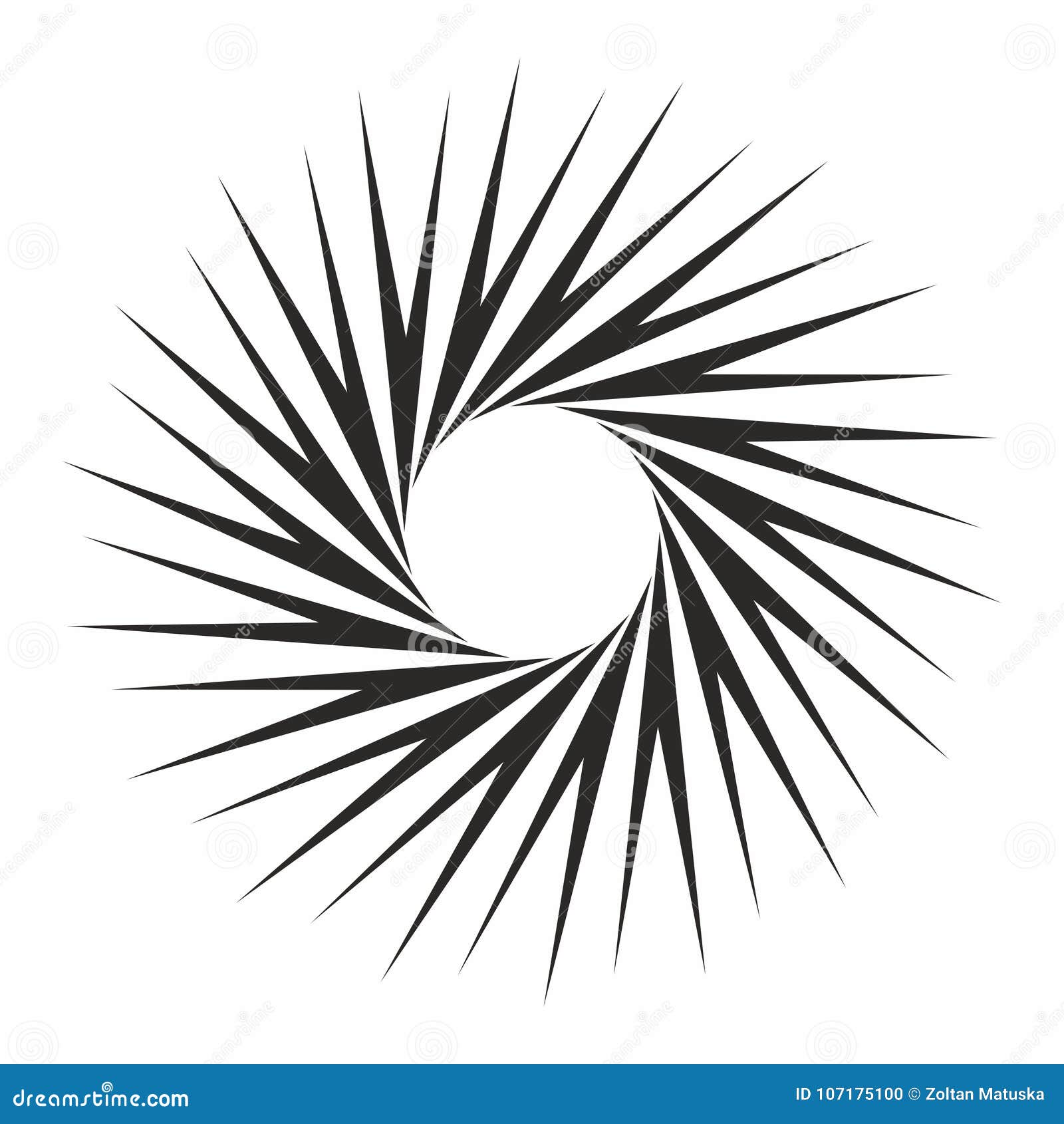 Art Abstract Design Element Sunray Burst Monochrome Circle Spiral ...