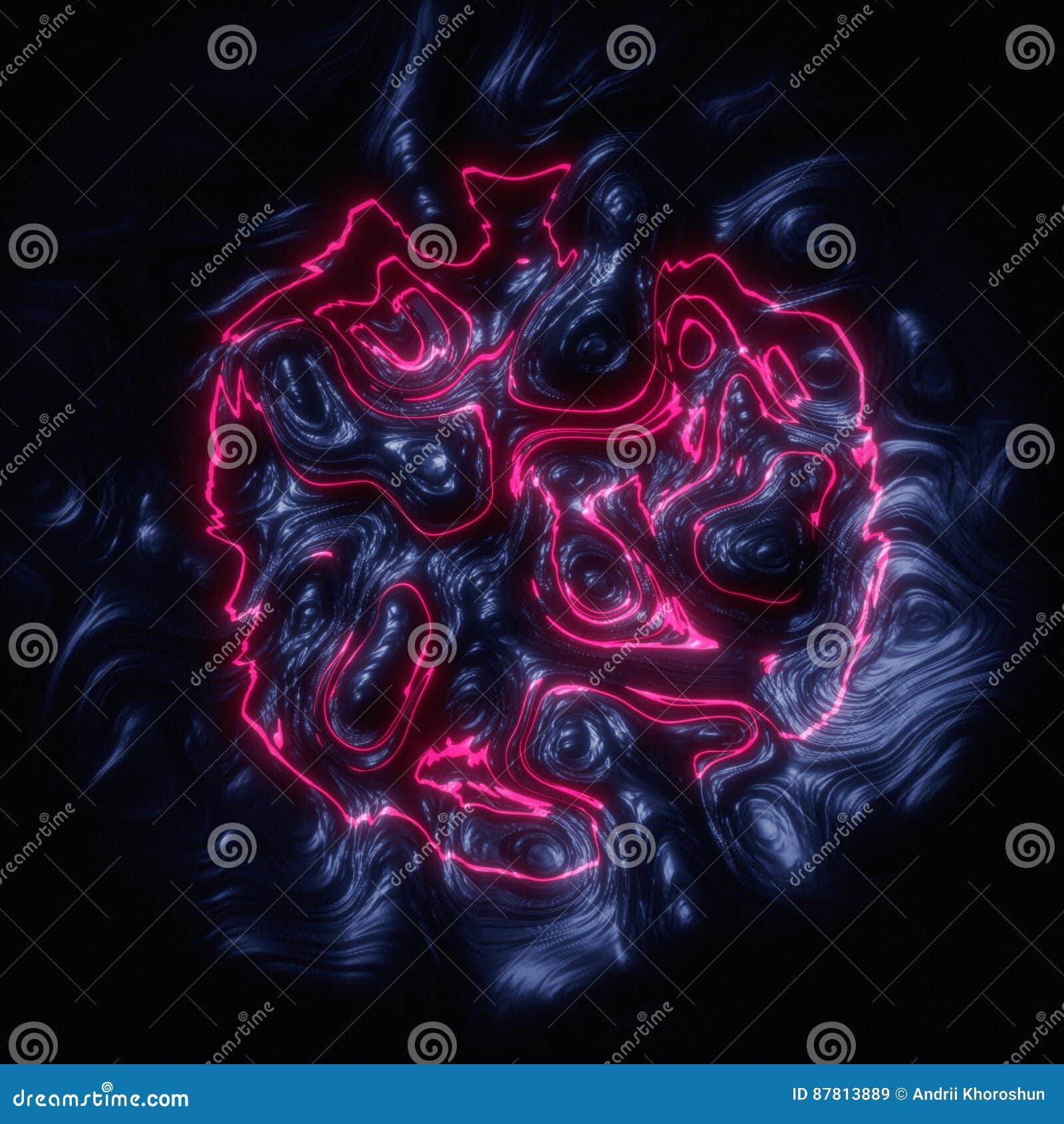 Art Abstract Pink Fractal Pattern 3d Rendering Stock Illustration ...