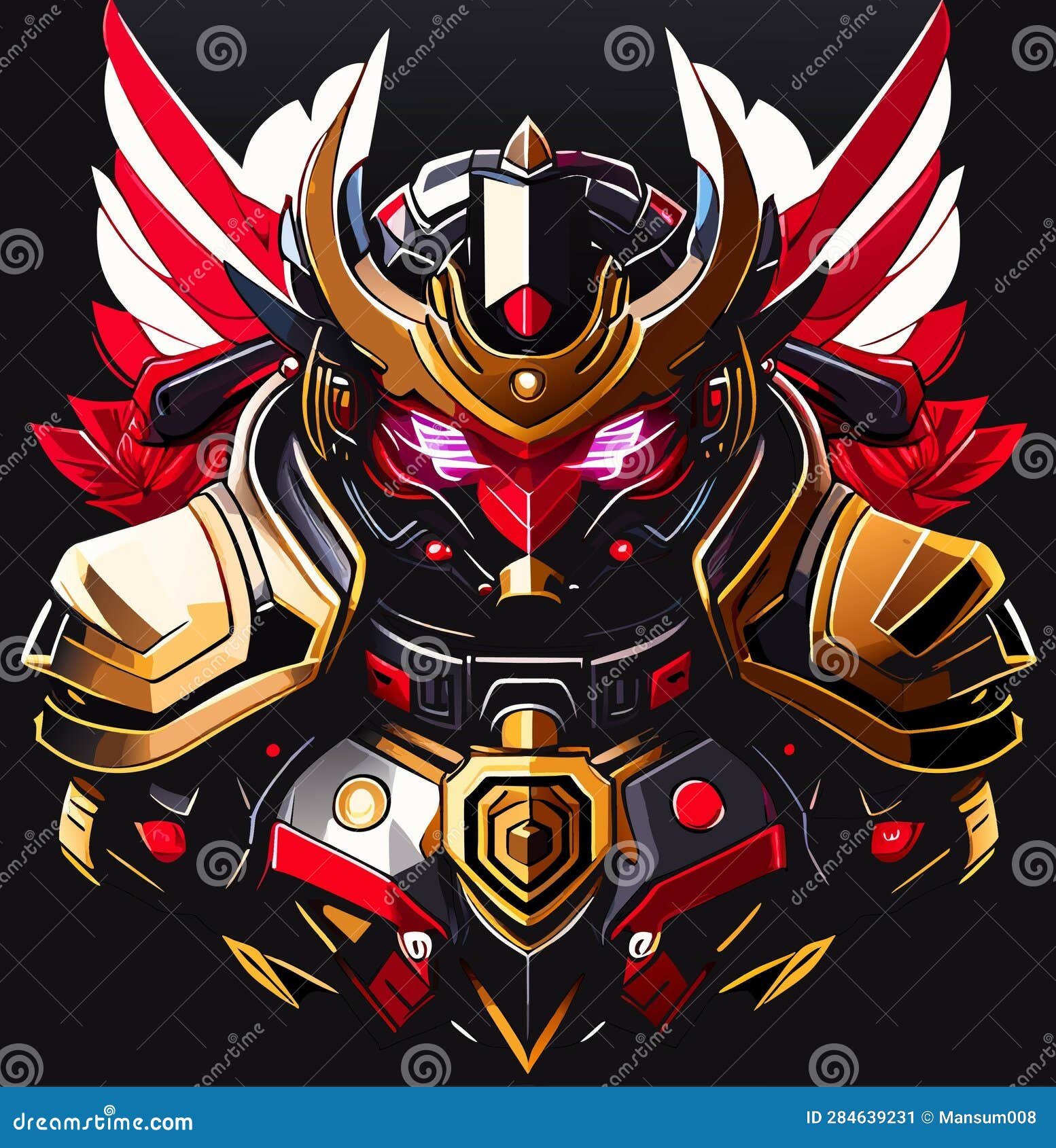 Angry Garuda Outline Illustration With Traditional Ornaments ...