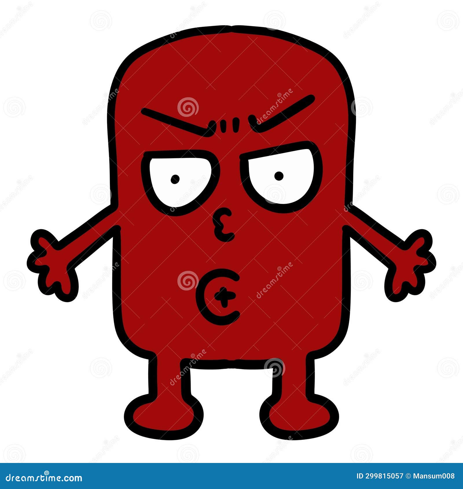 Angry Red Monster Cartoon Character Stock Illustration - Illustration ...
