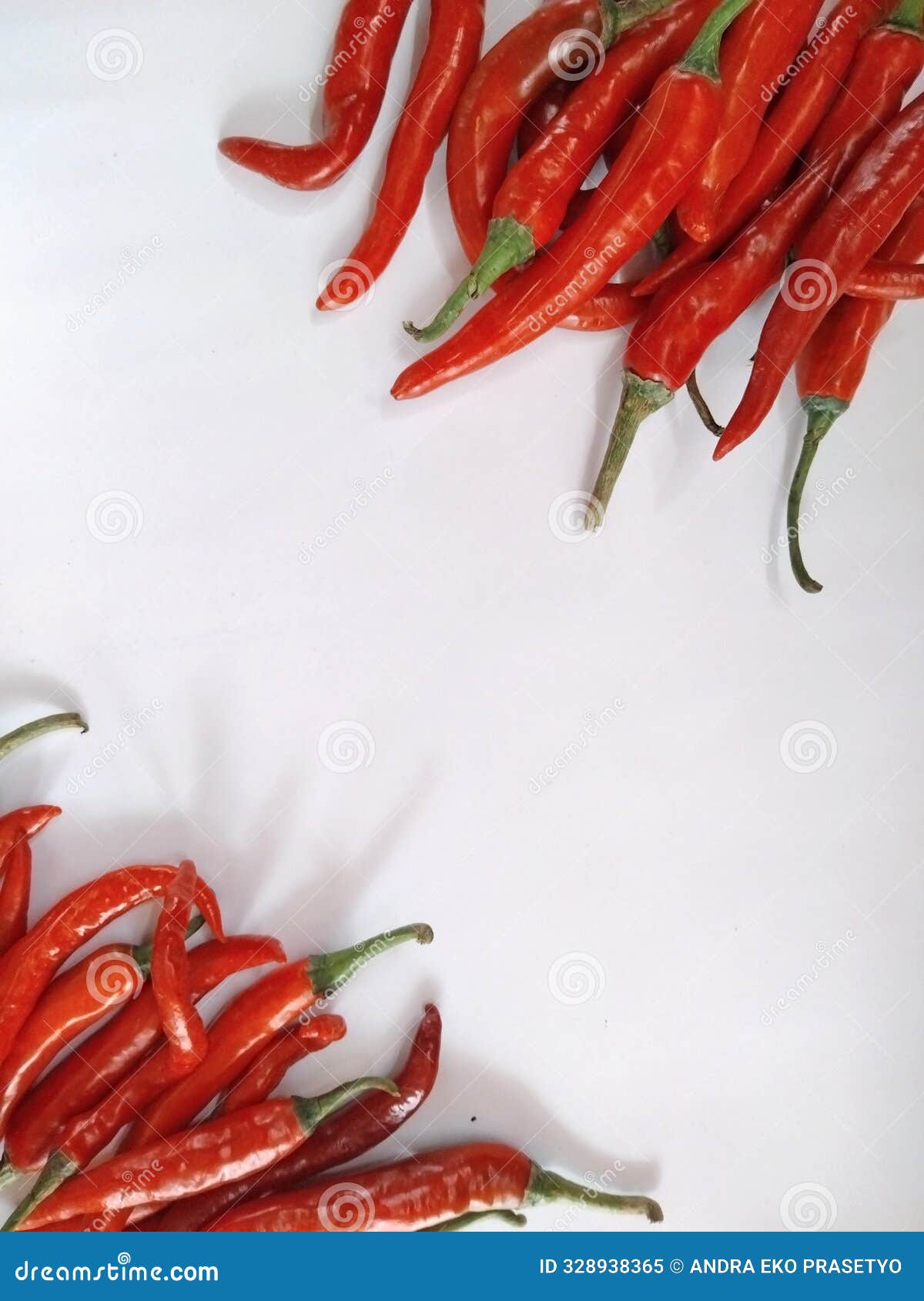 Art of Arranging Large Red Chilies on a White Background Stock Image ...