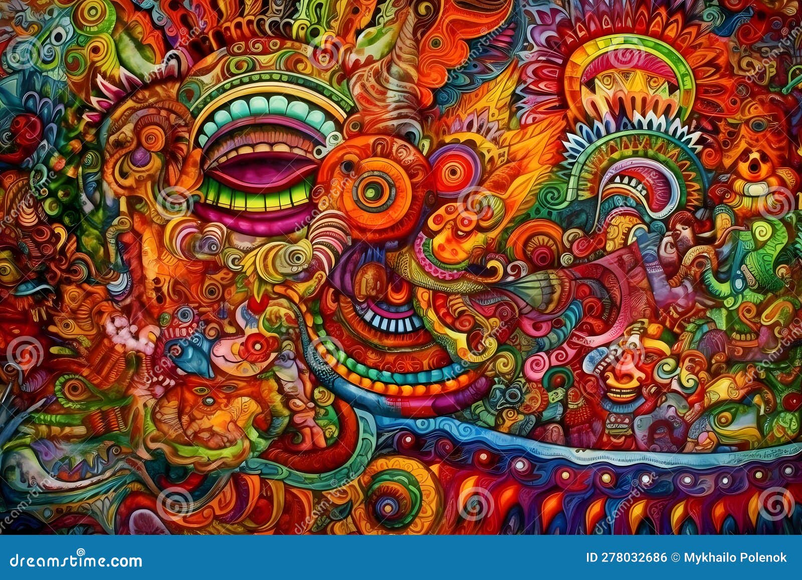 Art of Aztec Mayan God. Neural Network AI Generated Stock Illustration ...