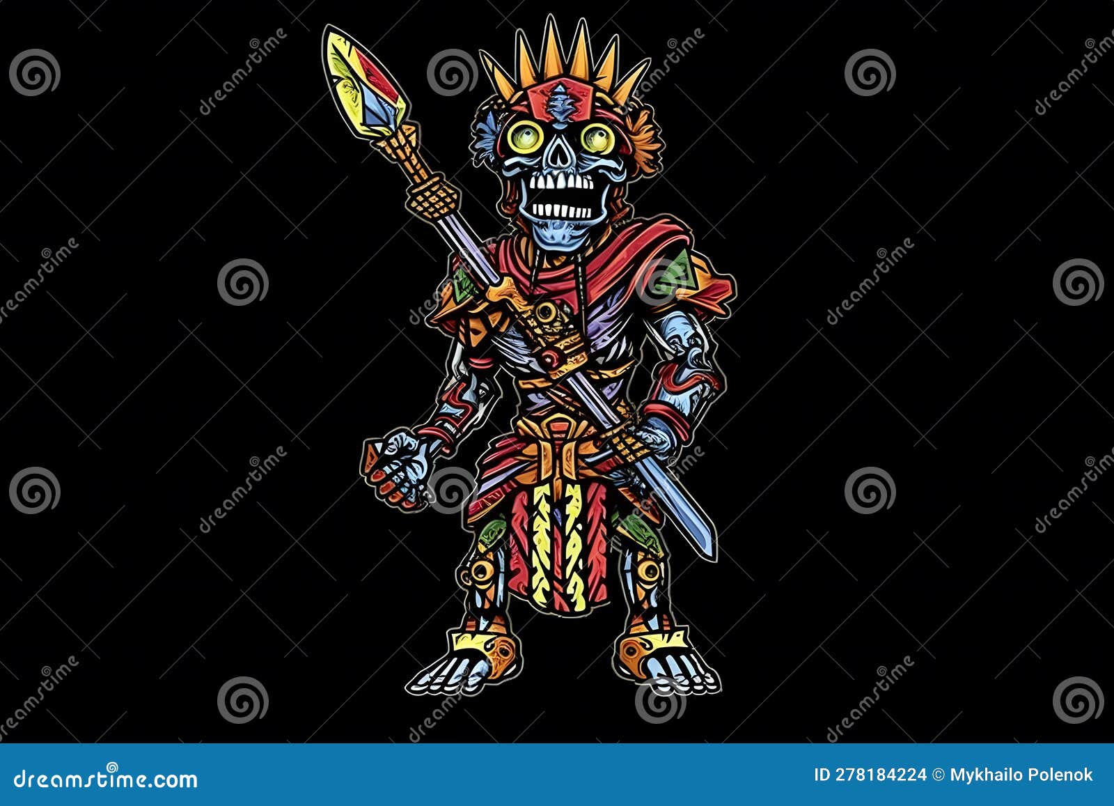 Art of Aztec Mayan God. Neural Network AI Generated Stock Illustration ...