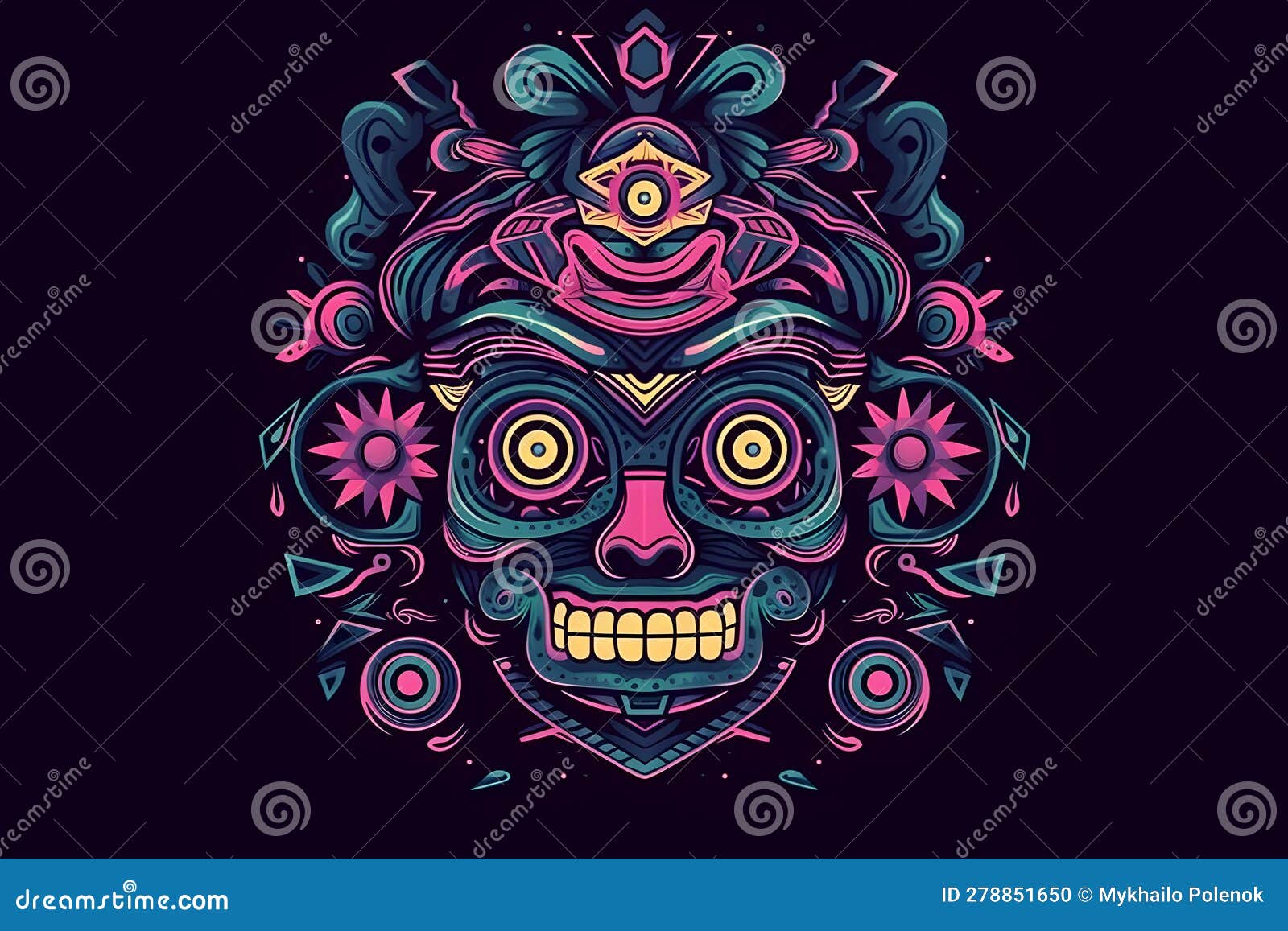Art of Aztec Mayan God. Neural Network AI Generated Stock Illustration ...