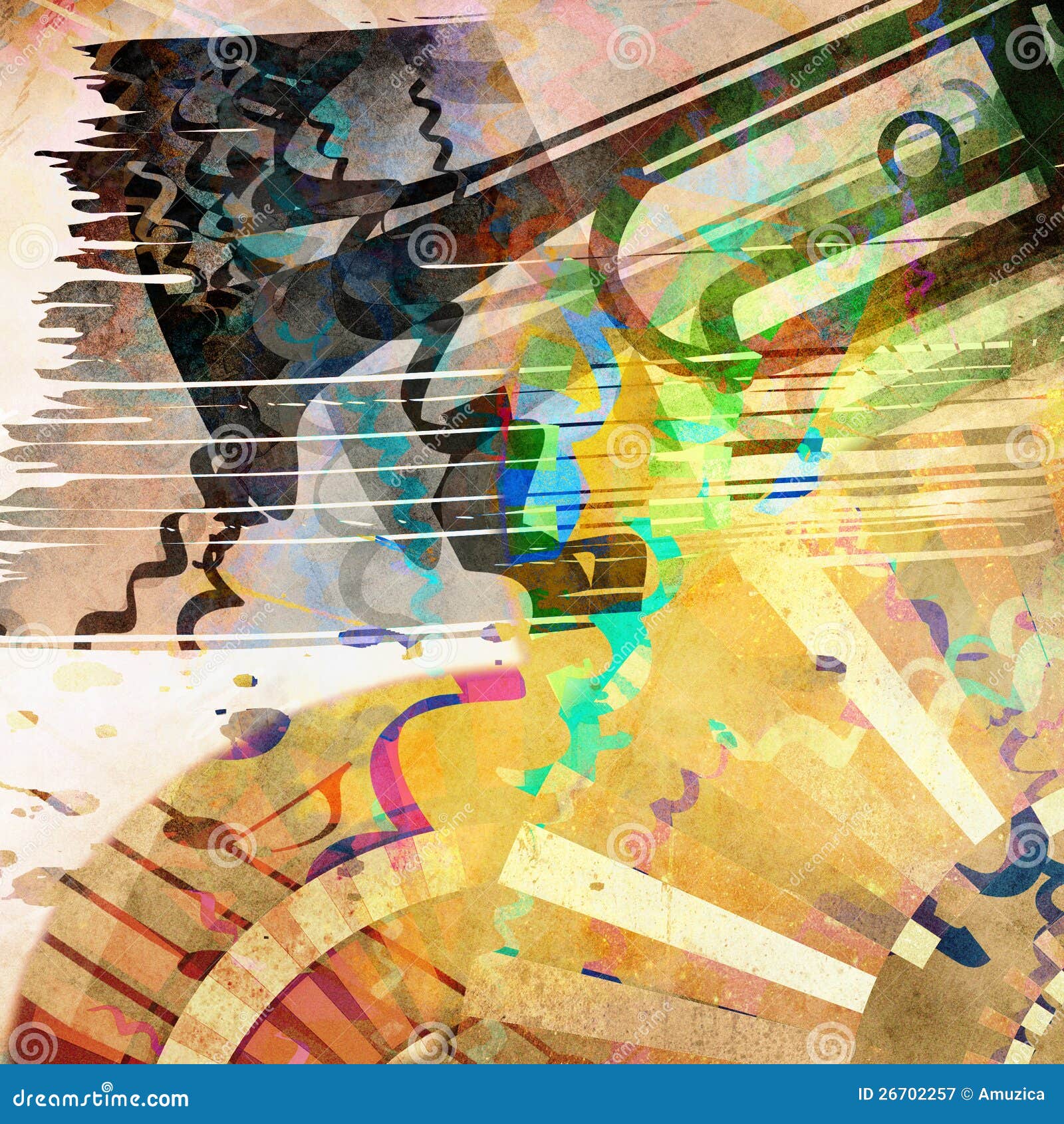 Trumpet Silhouette With Flying Notes - Vector Illustration - Isolated ...