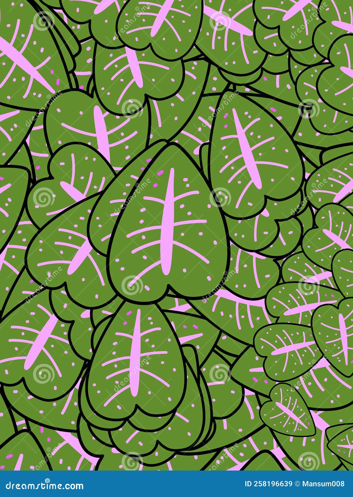 Beautiful Leaf Pattern Background Stock Illustration - Illustration of ...