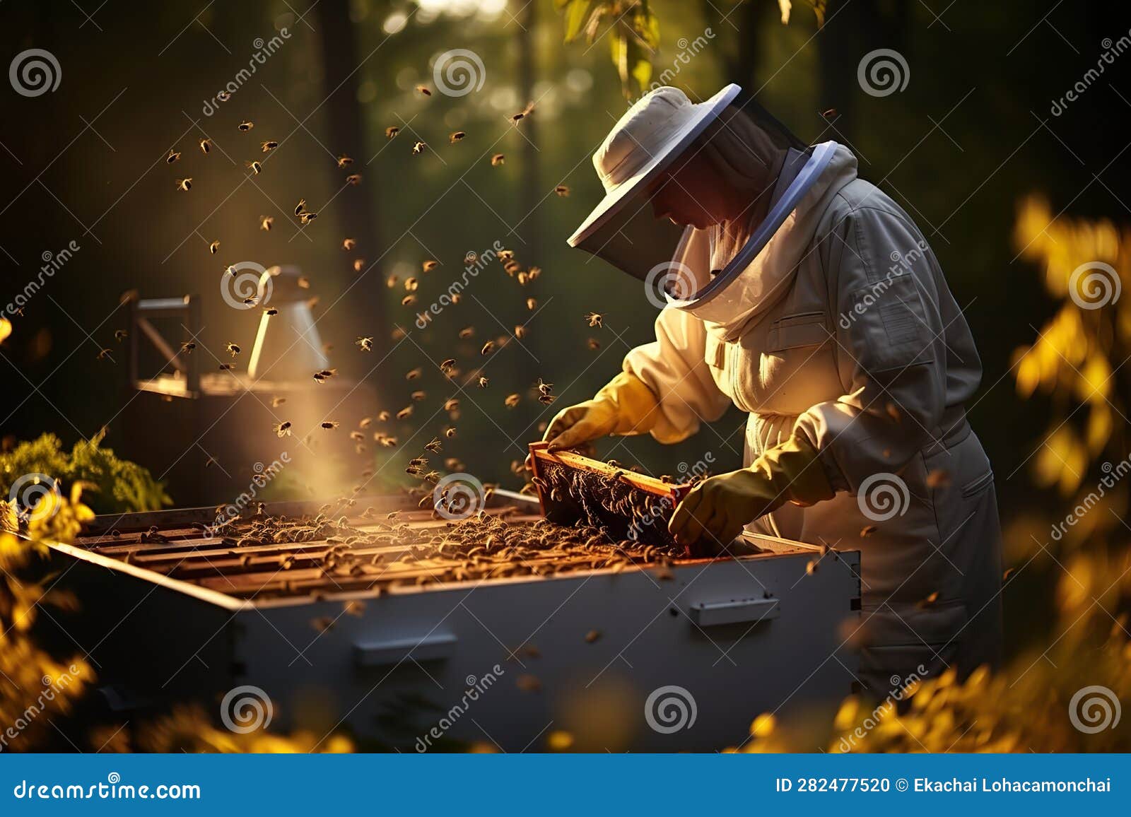 The Art of Beekeeping a Beekeeper S Care and Connection with Bees in ...