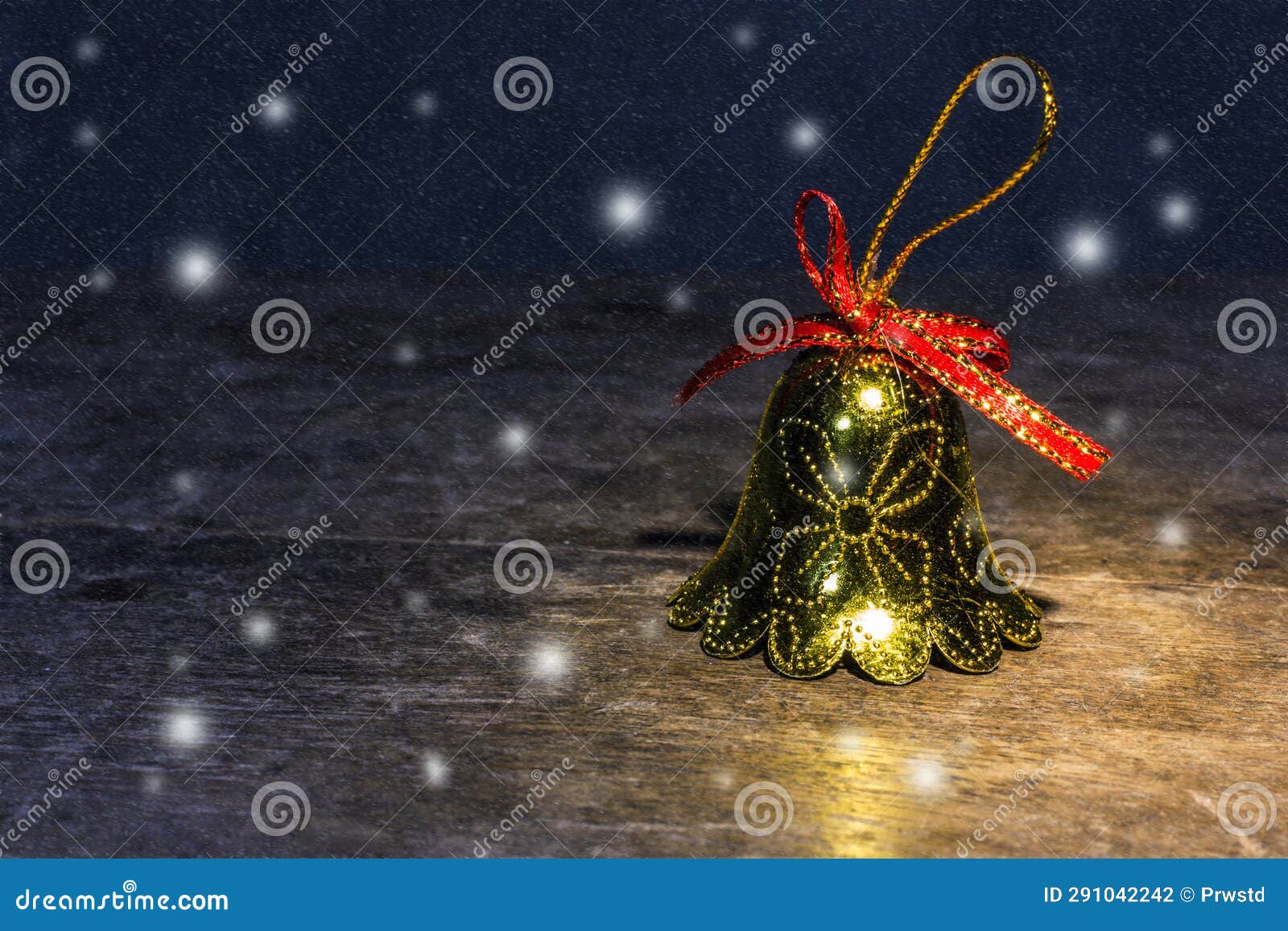 Art Bell Christmas with Snow Still Life Stock Photo - Image of ...