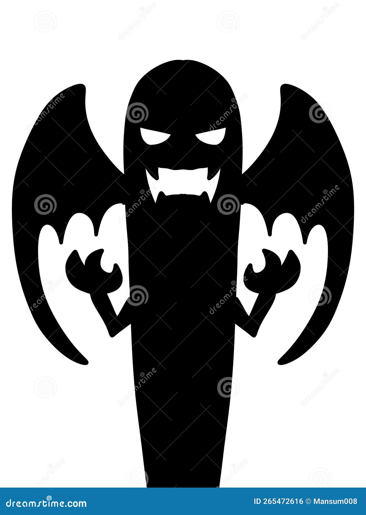 Black Evil Shape on White Background Stock Illustration - Illustration ...