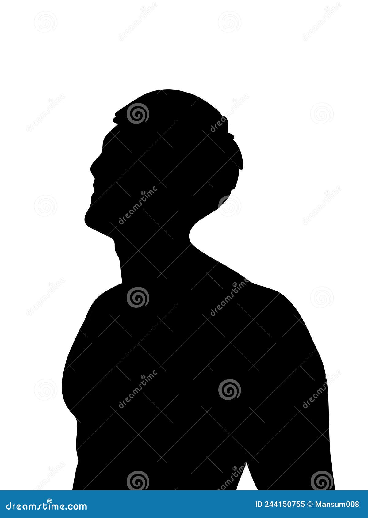 Black Shape Man on White Background Stock Illustration - Illustration ...