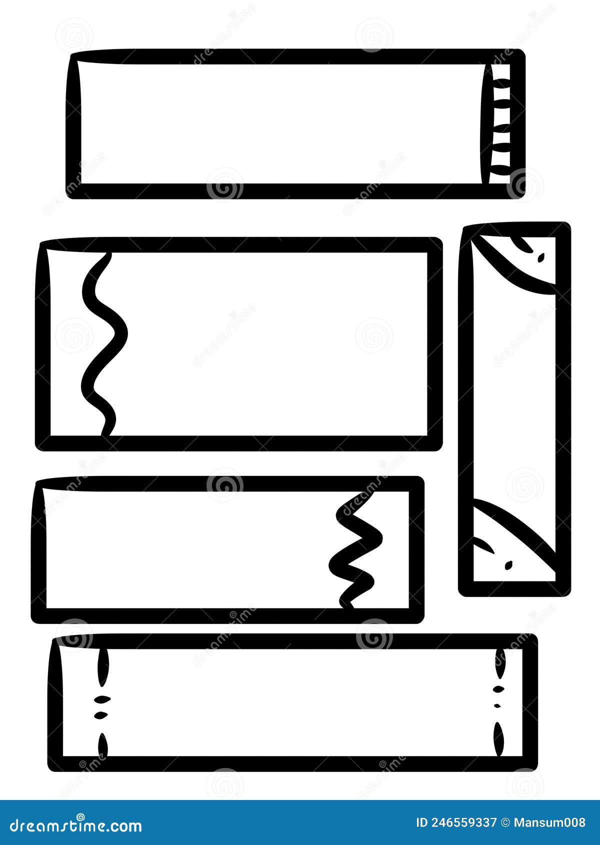 Black and White of Banner Tab Background Stock Illustration ...