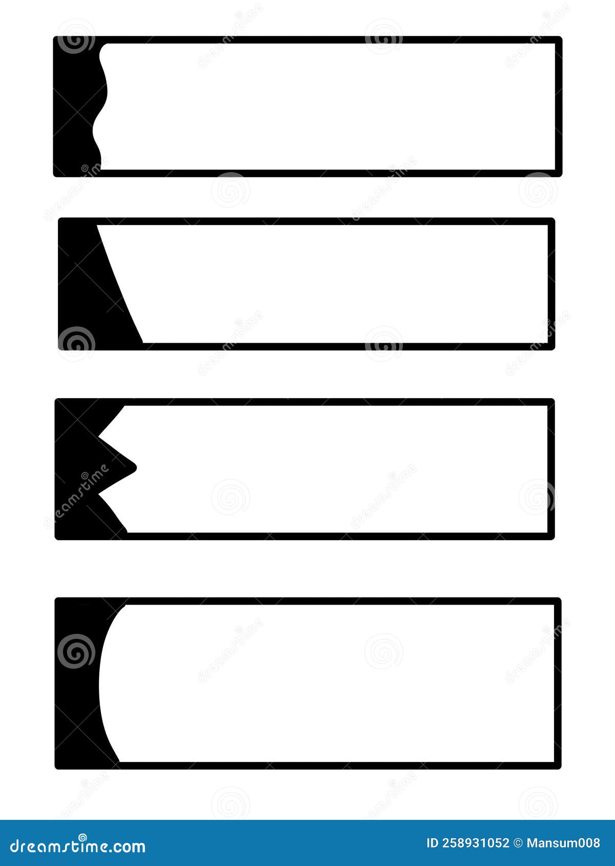 Black and White of Banner Tab Background Stock Illustration ...
