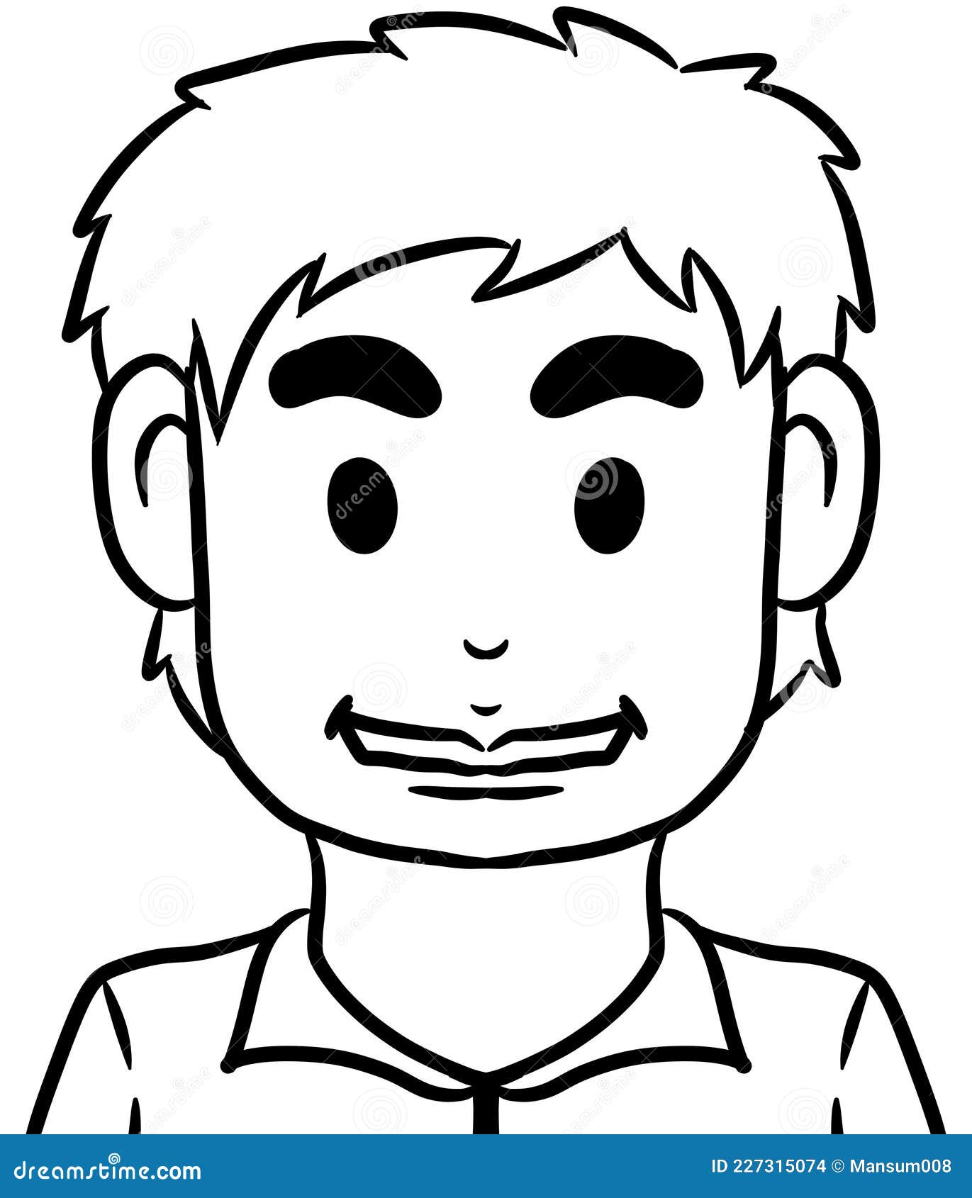 Black and White Cute Man for Coloring Stock Illustration - Illustration ...