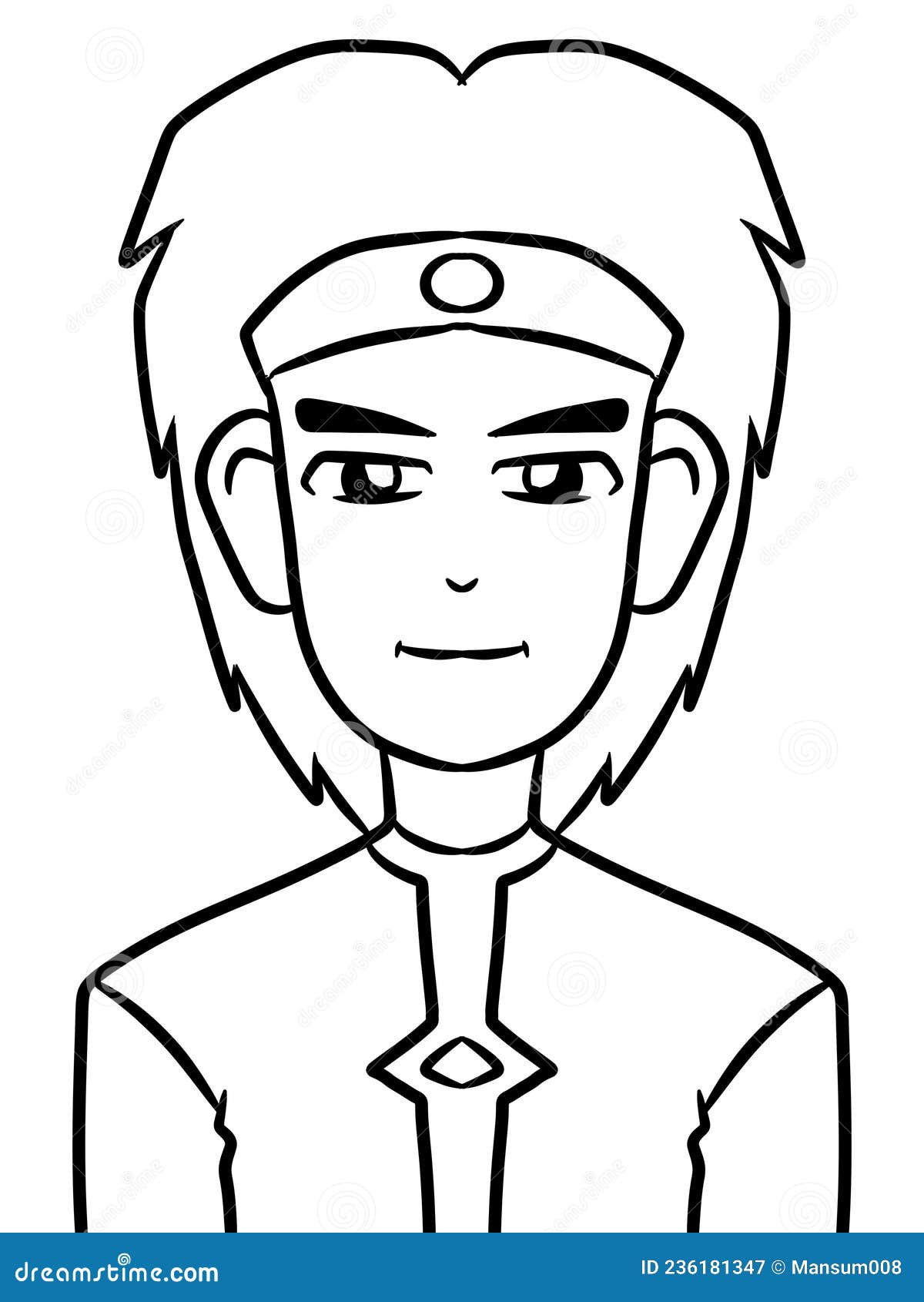 Black and White of Cute Man for Coloring Stock Illustration ...